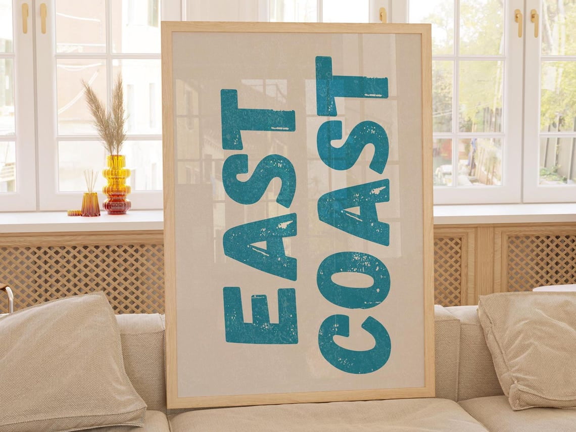 East Coast Print Coastal Cowgirl Decor Coastal Wall Art Text Poster ...