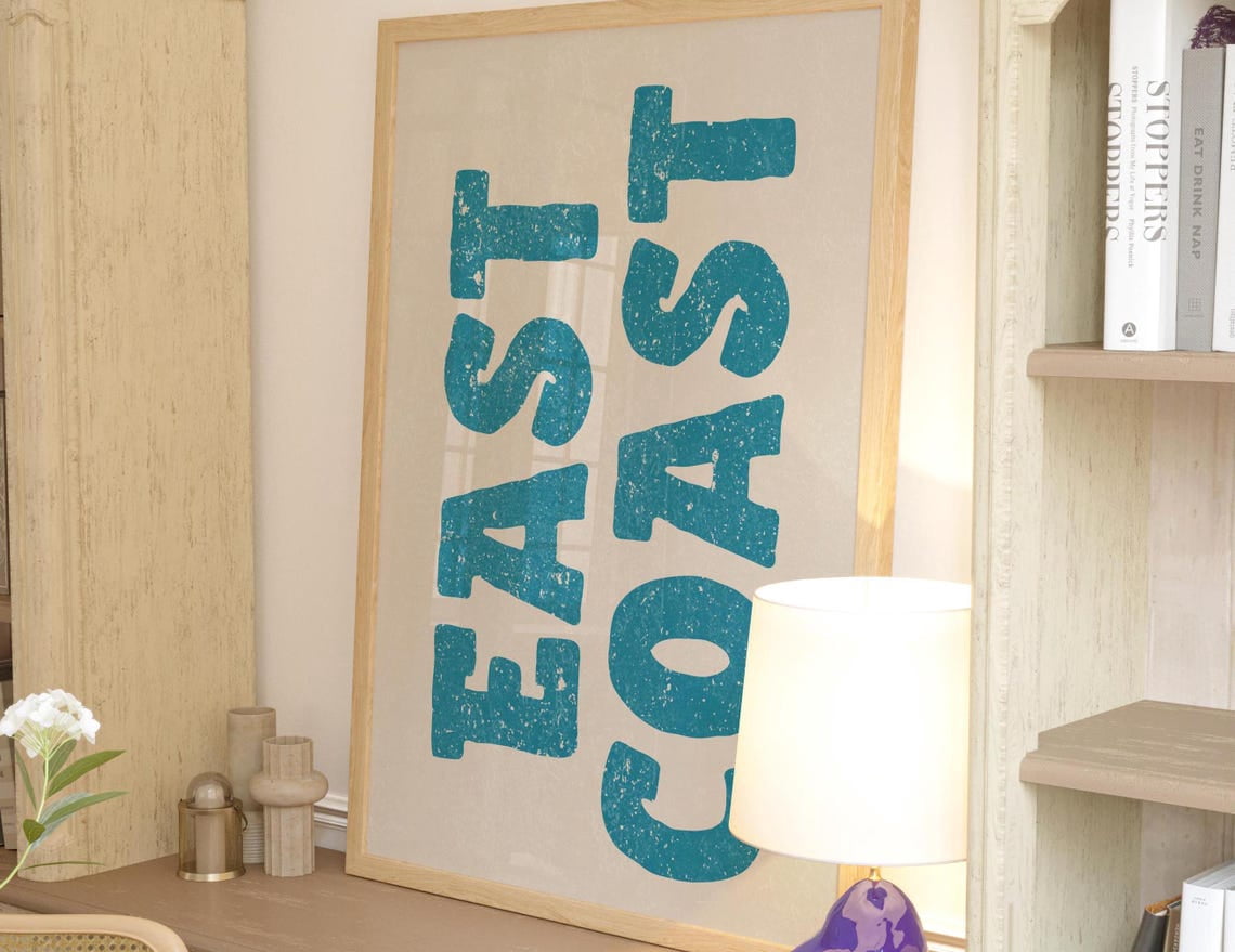 East Coast Print Coastal Cowgirl Decor Coastal Wall Art Text Poster ...
