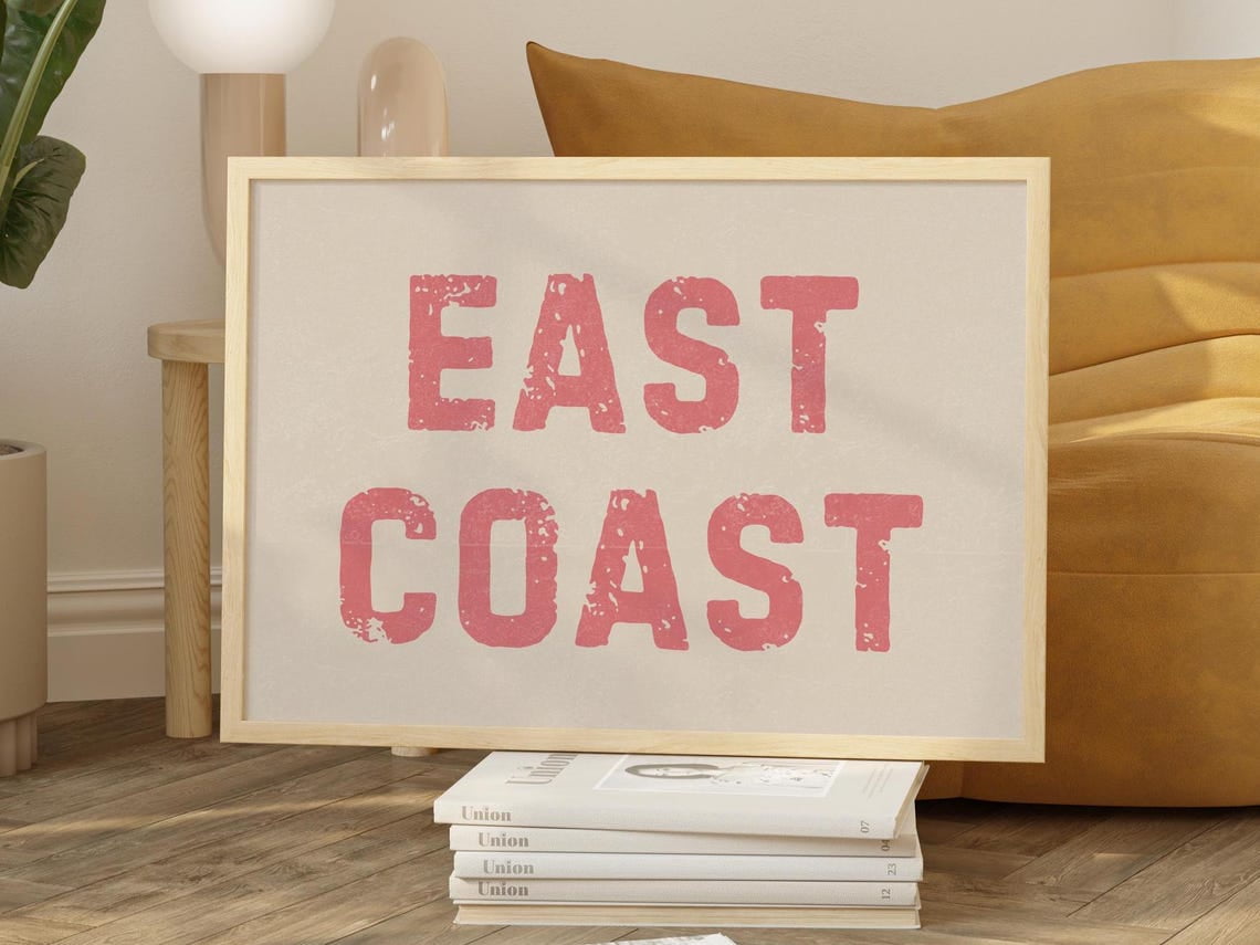 East Coast Print Coastal Cowgirl Decor Coastal Wall Art Text Poster ...