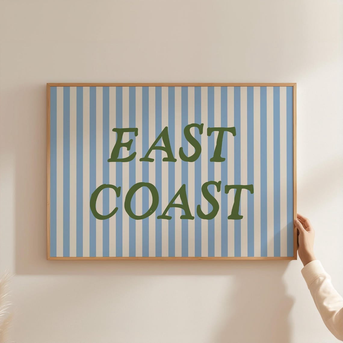 East Coast Striped Poster, Above The Bed Art, Trendy Beach Poster ...
