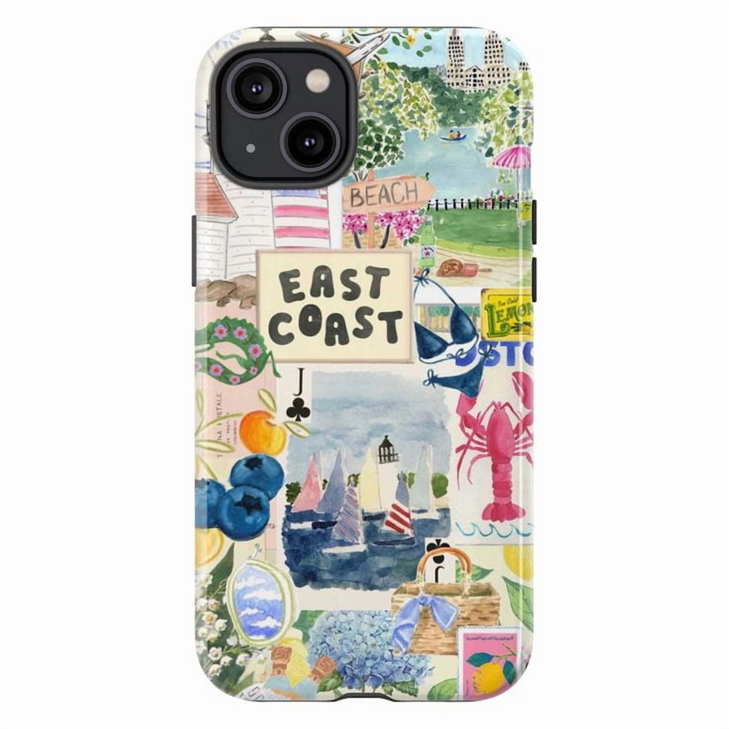 East Coast Summer Collage Phone Case – Nautical Beach Vibes Creative Double Layer Case for ...