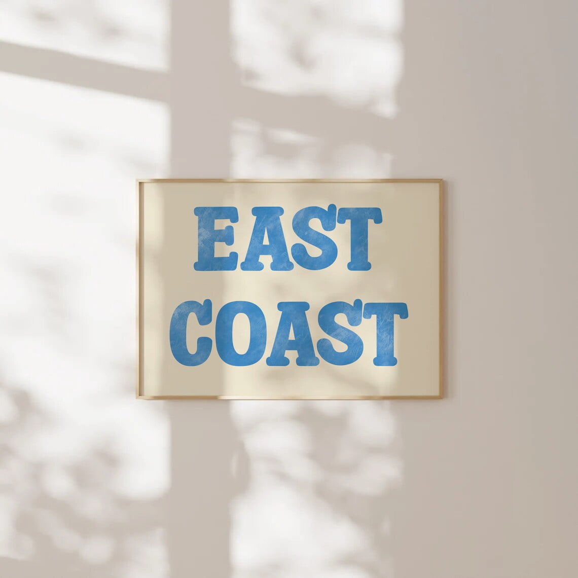 East Coast Wall Art Blue Coastal Cowgirl Wall Art Blue Text Poster ...