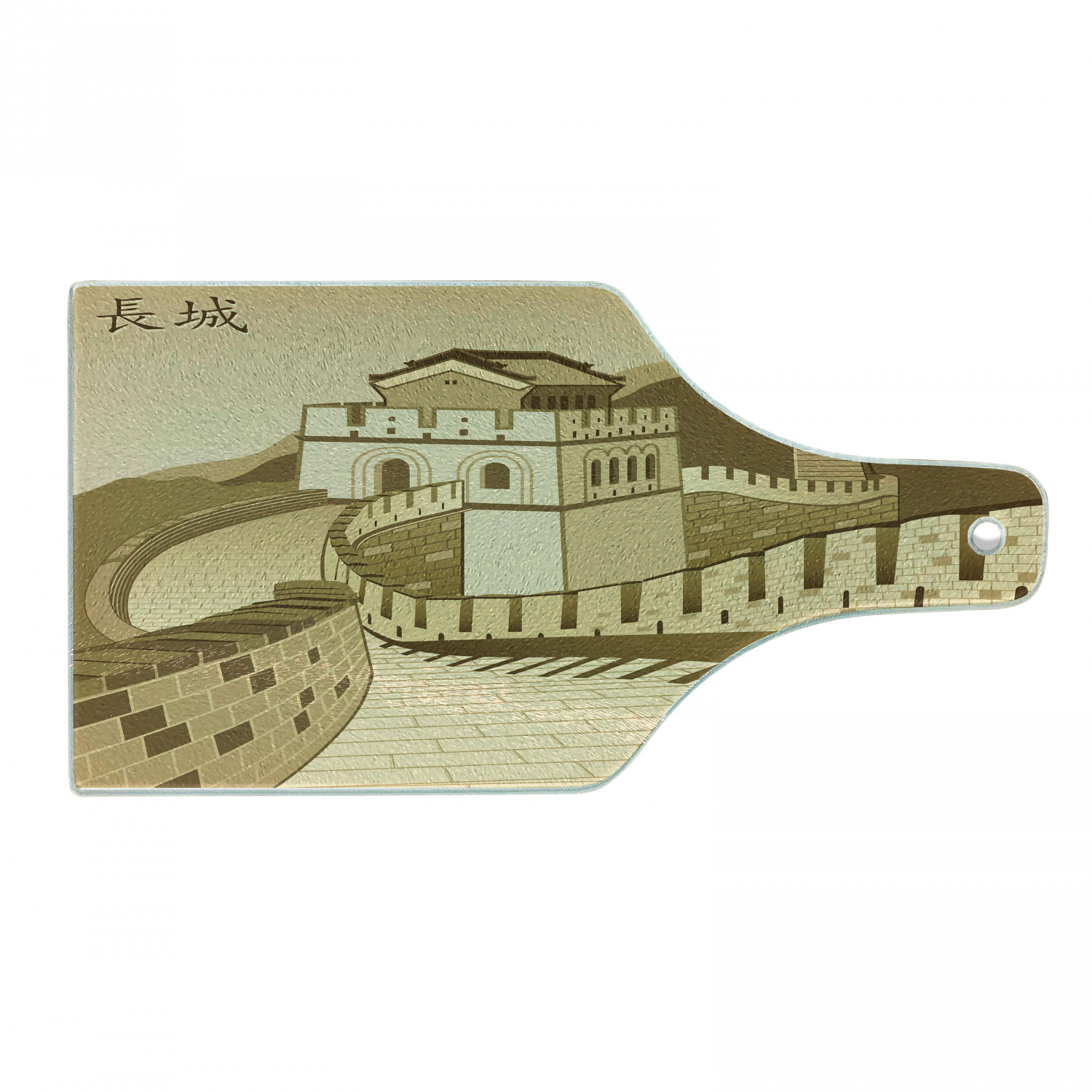 East Cutting Board, Wall of China Castle at Sunset Silk Road Barrier ...