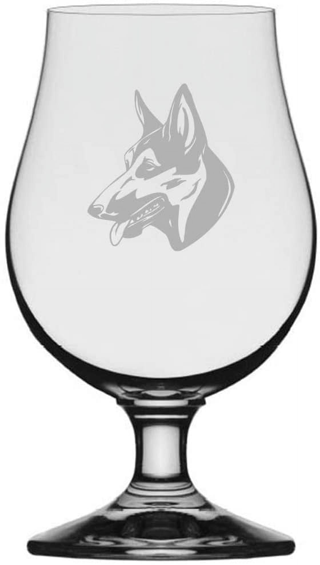 East European Shepherd VEO Dog Themed Etched 13.25oz Iona Beer Glass ...