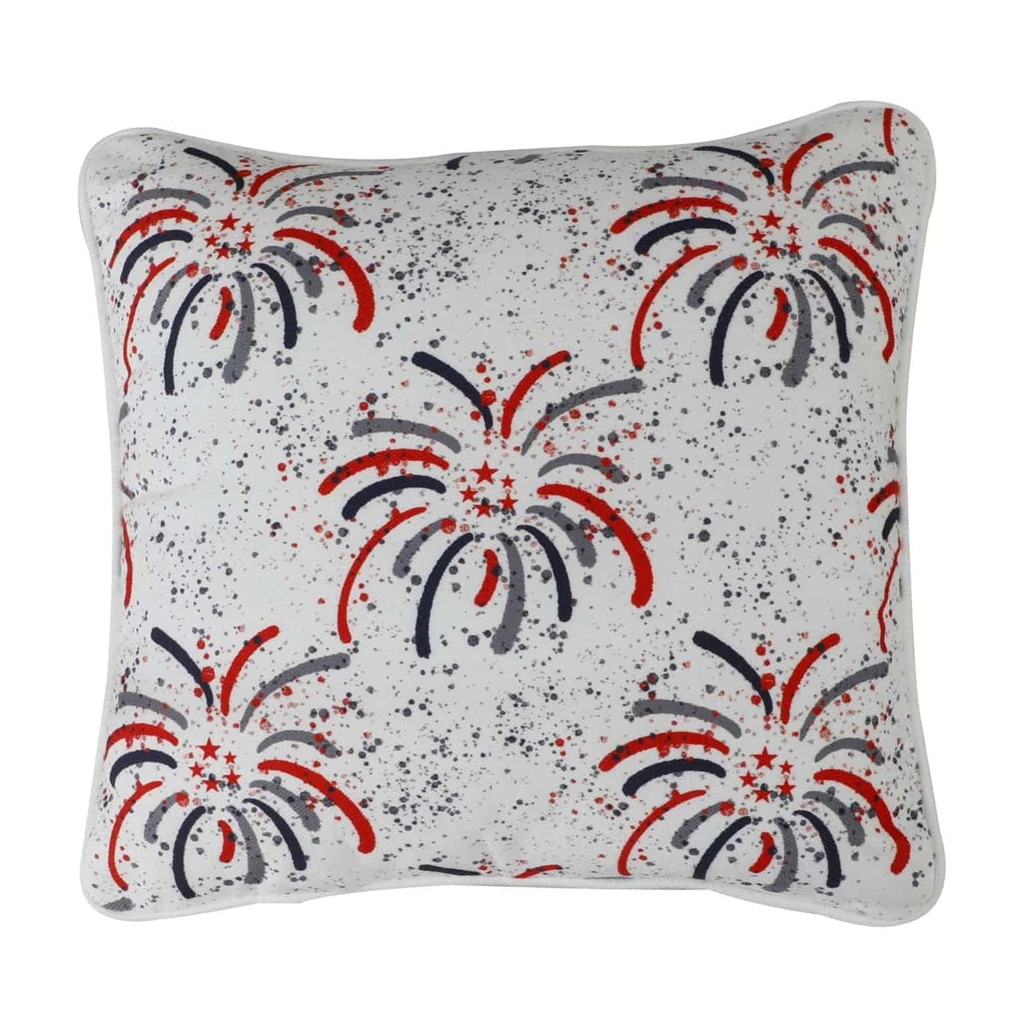 East Green 14 x 14" Square Outdoor Accent Pillow, Freedom Fireworks ...