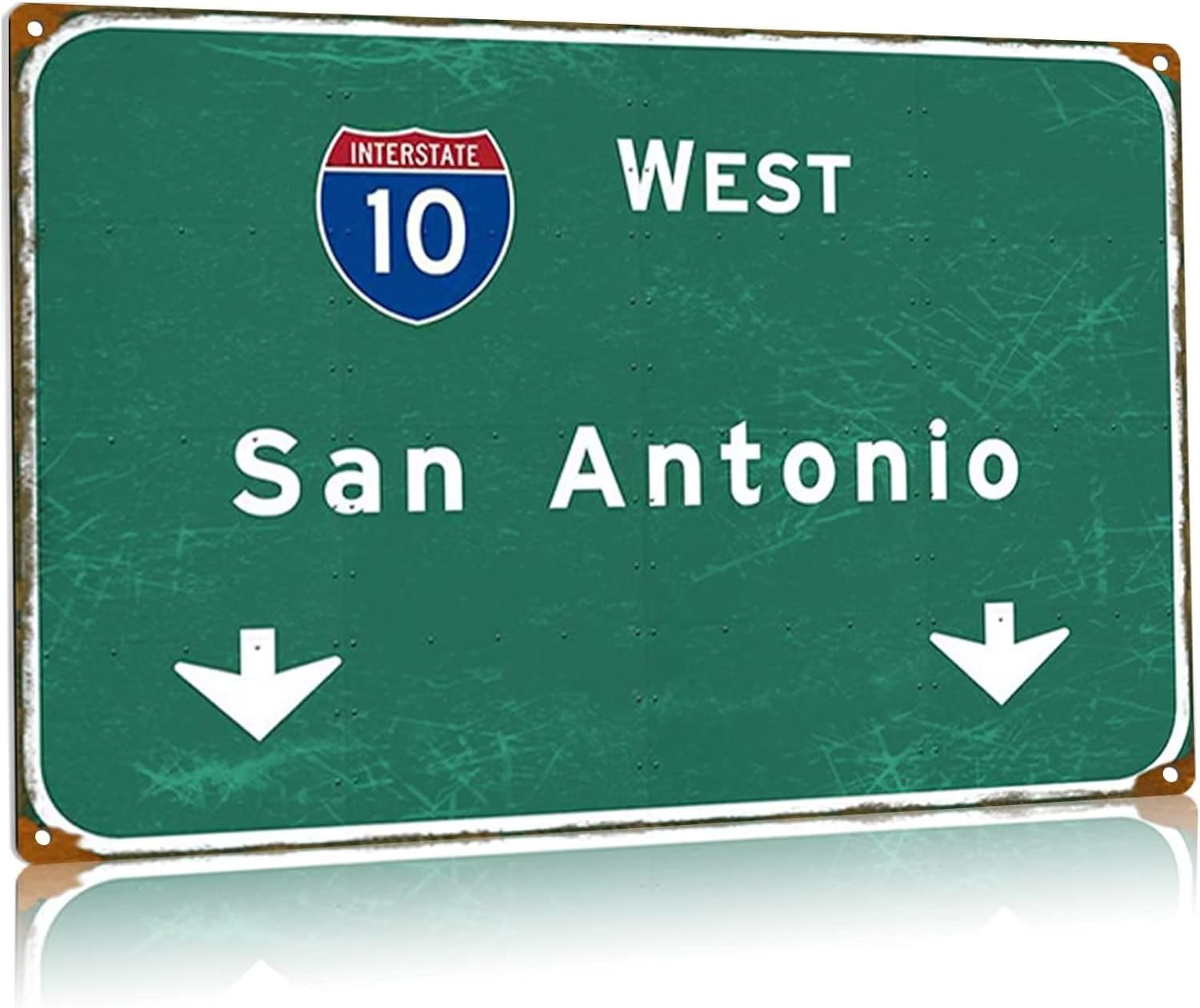 East Houston Metal Tin Sign Interstate 10 Direction Sign Airport ...