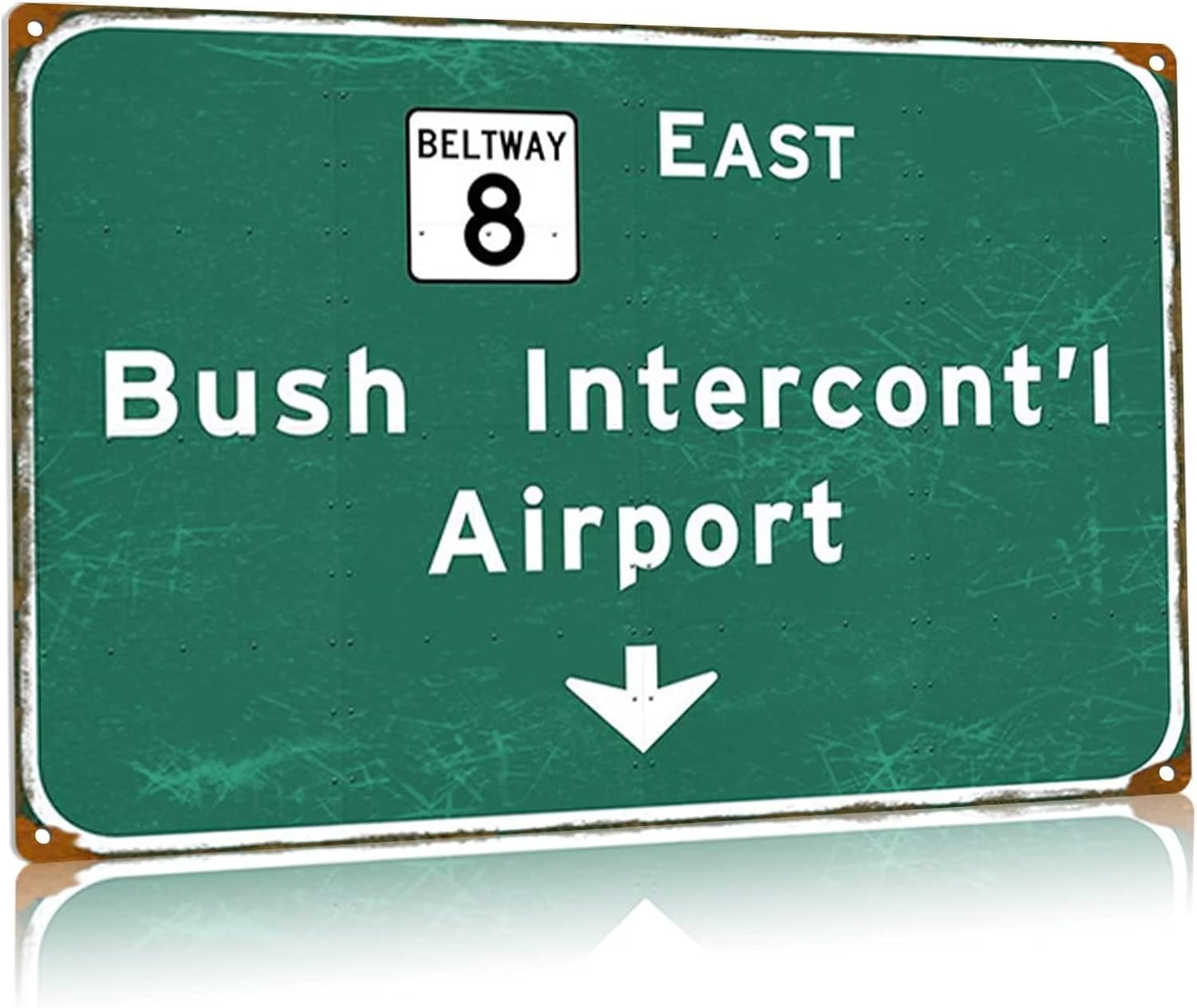 East Houston Metal Tin Sign Interstate 10 Direction Sign Airport ...
