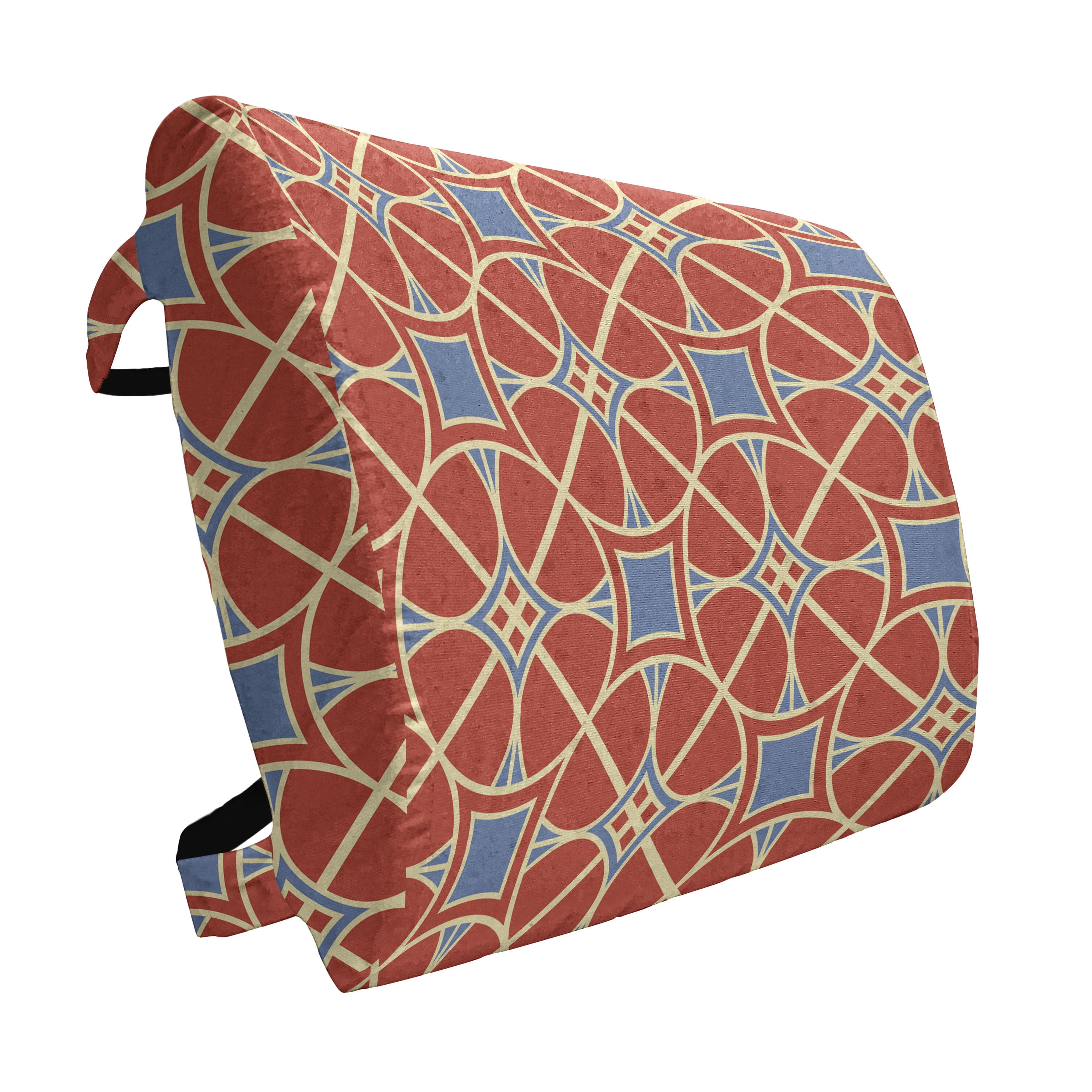 East Lumbar Pillow, Big Circles and Squares Curvy Lines Starry Tile ...