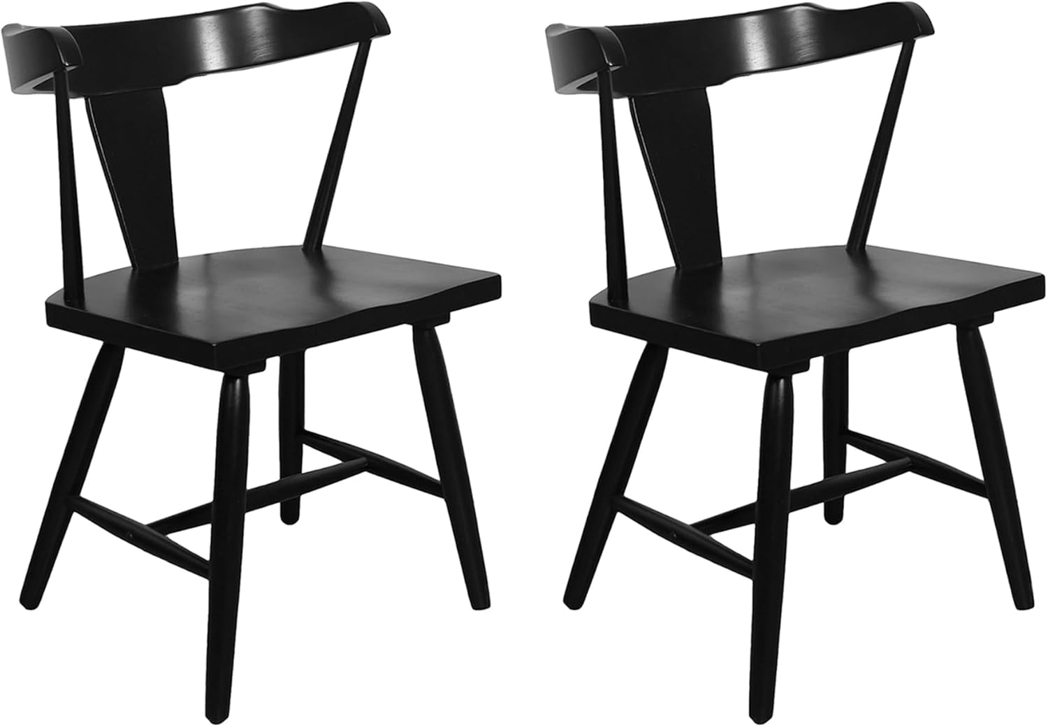 East at Main Aero Set of 2 Black Wishbone Dining Chairs – Solid ...