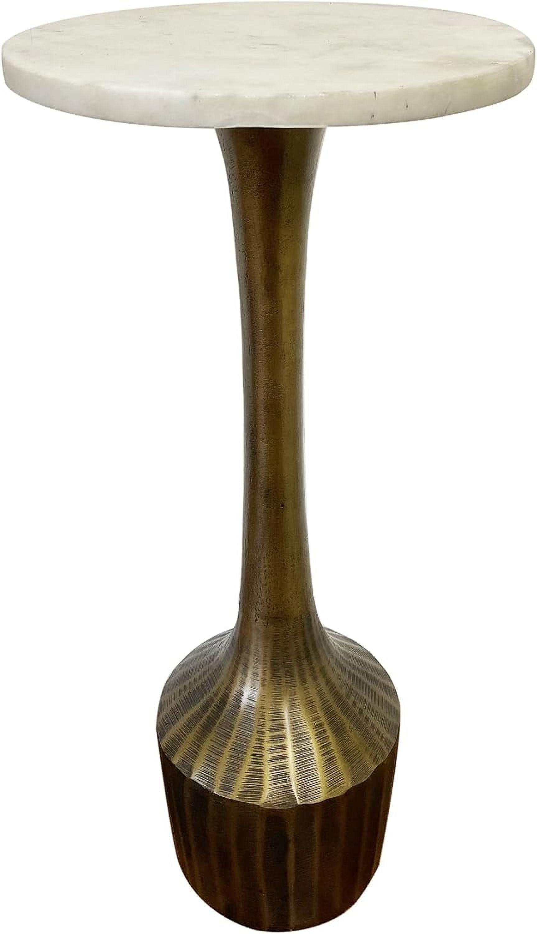 East at Main Indigo Road by Egypt Sherrod Alto Textured Metal Martini Accent Table with Marble ...