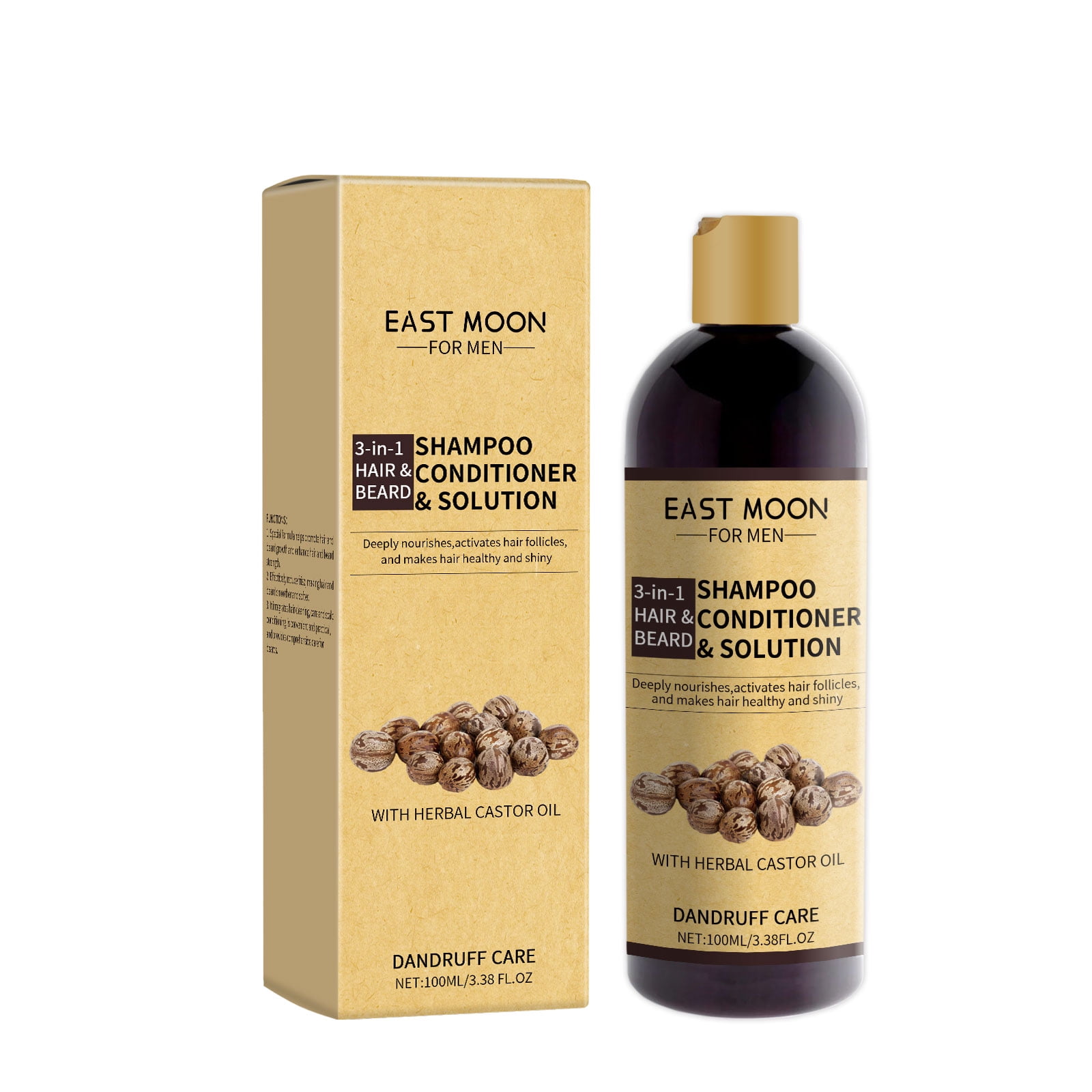 East Moon 3-in-1 Beard Hair Care Agent Men's Beard Hair Gentle ...