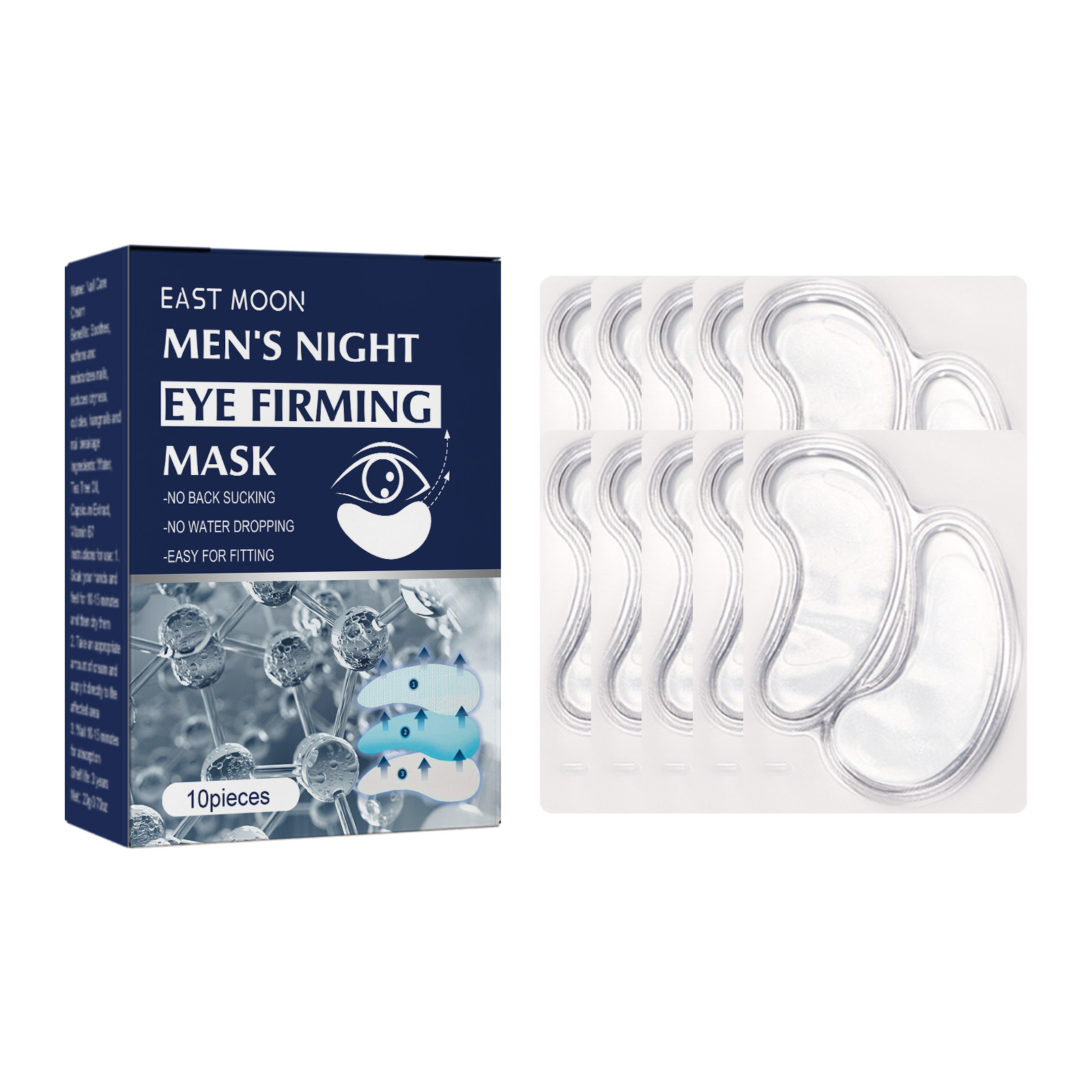 East Moon Men's Night Eye Firming Mask, Fade Out Fine Lines Eye Week ...