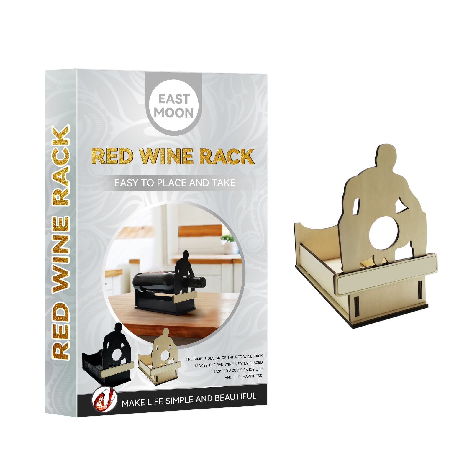 East Moon Red Wine Rack Home Display Rack Storage Function Organizer ...