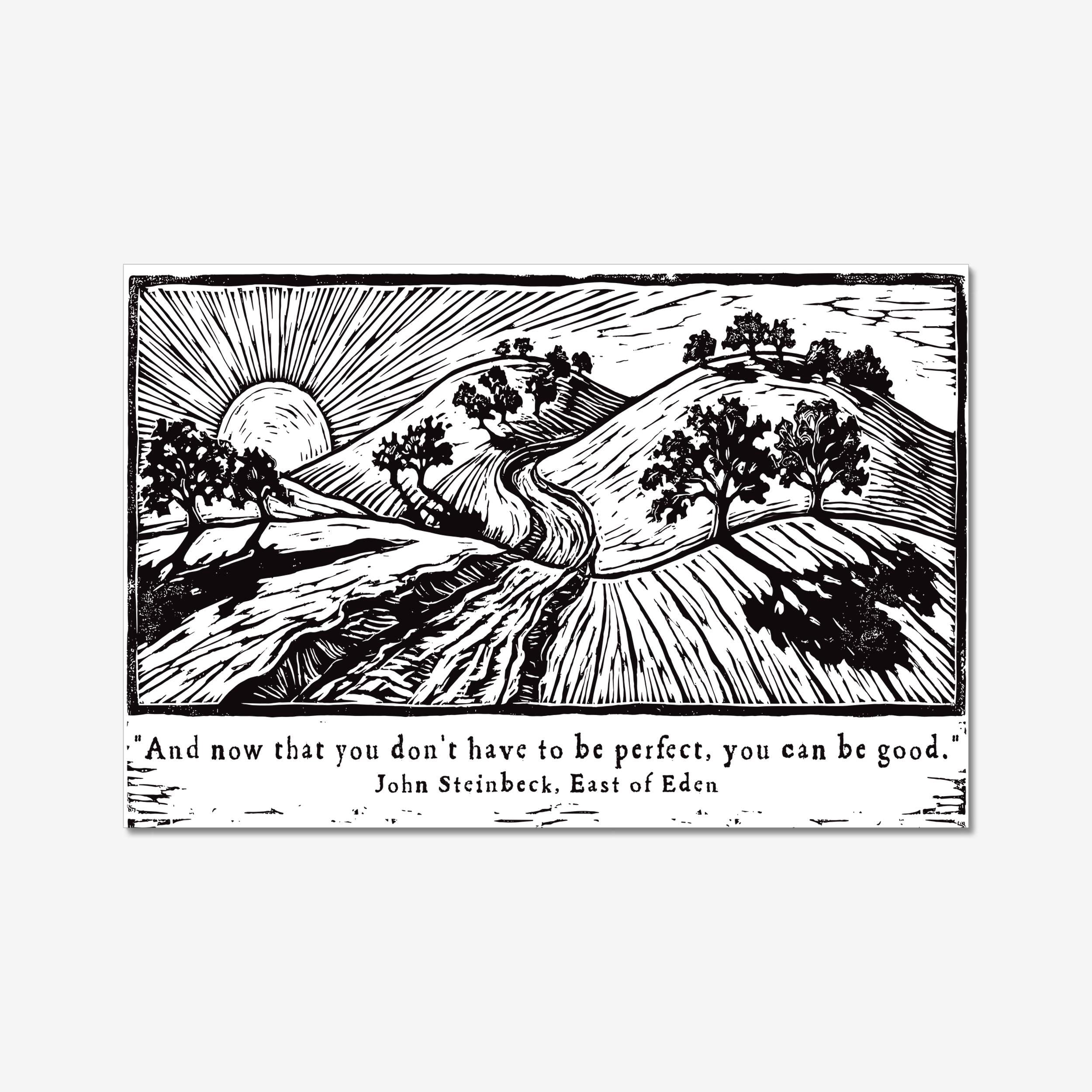 East Of Eden Relief Print John Steinbeck Quote Vintage Galley Press ...