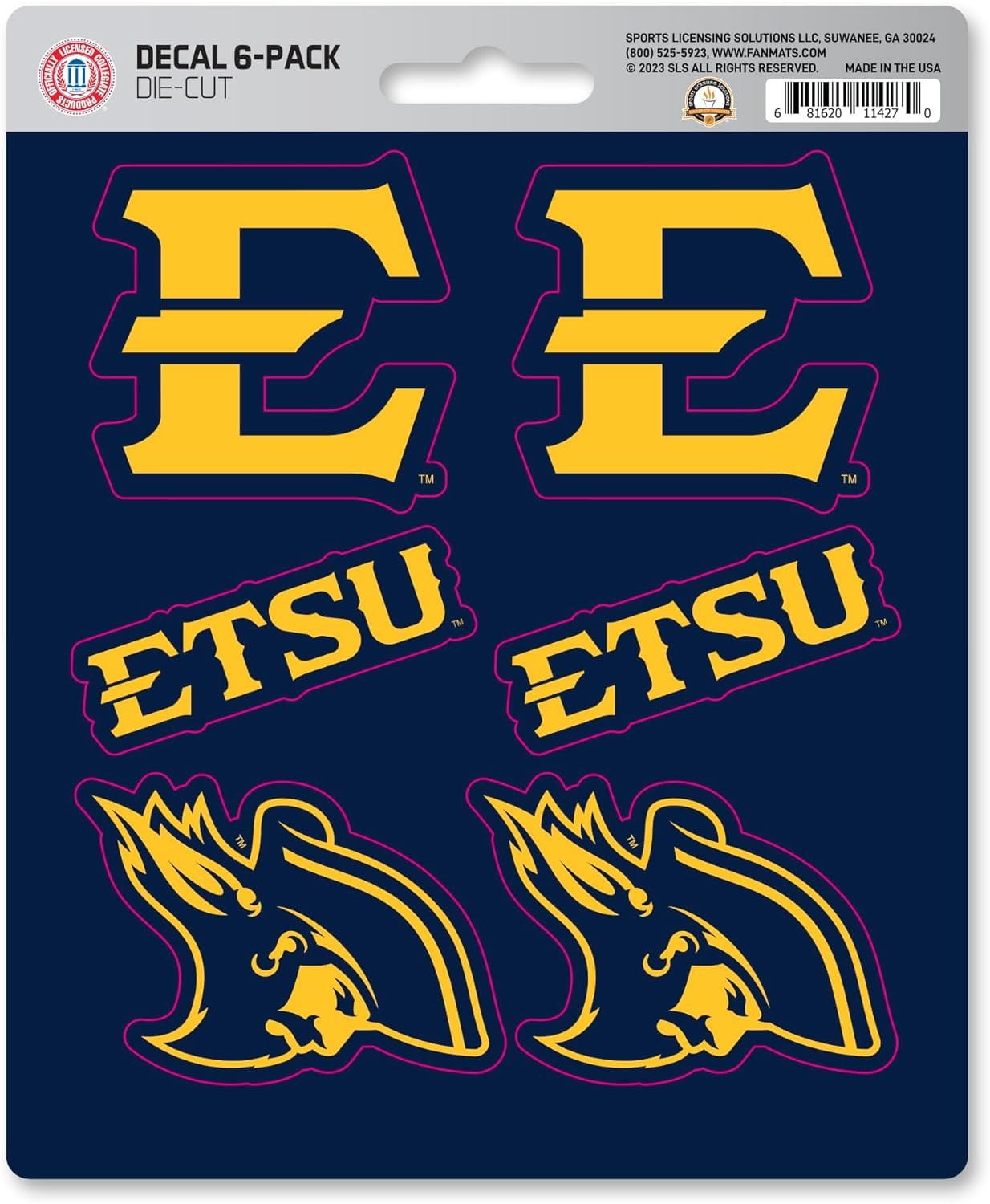 East Tennessee State University Buccaneers 6-Piece Decal Sticker Set ...