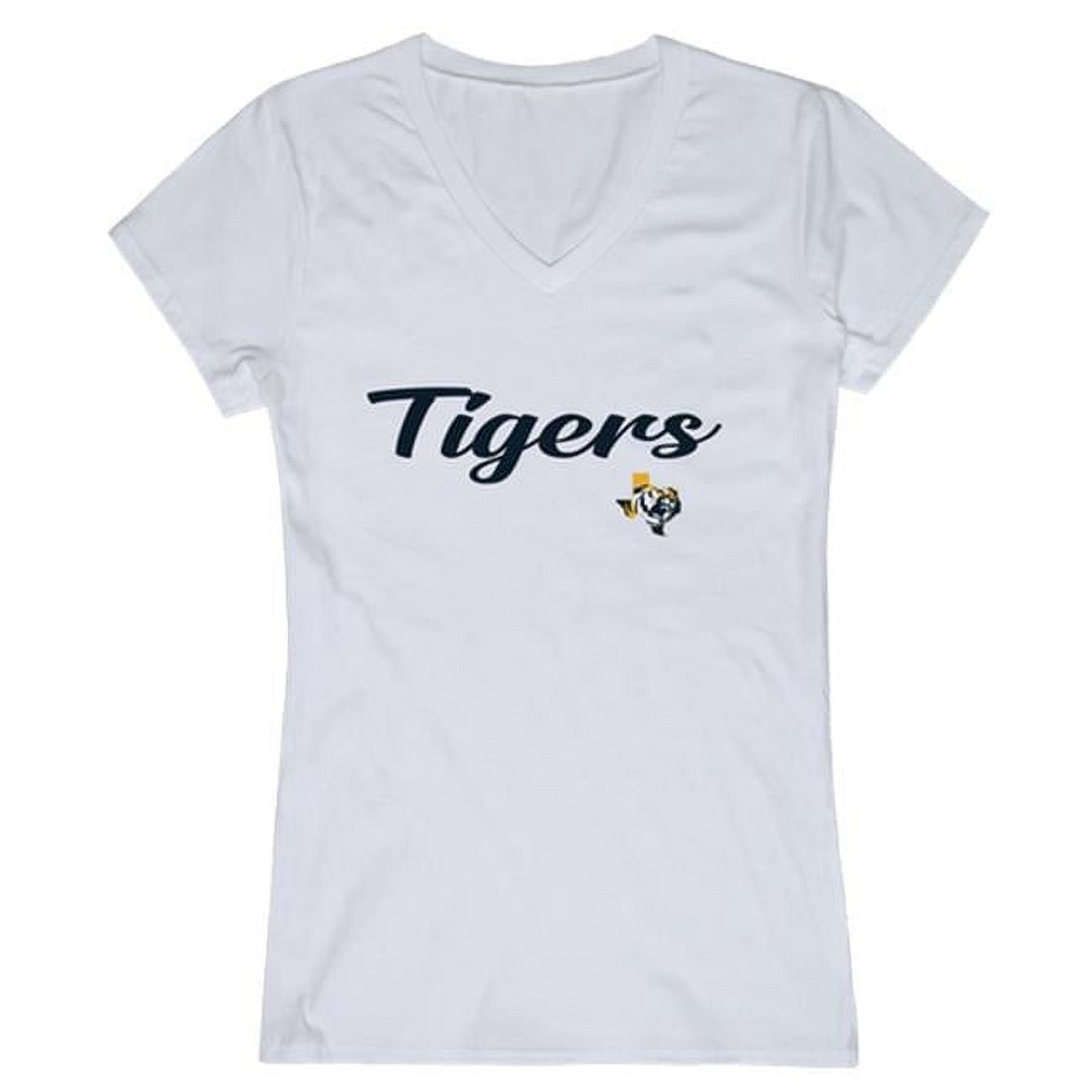 East Texas Baptist University Tigers Women Script T-Shirt, White ...