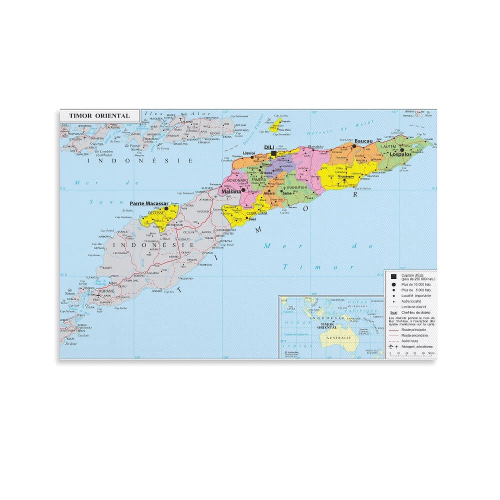 East Timor Map Posters Canvas Wall Art Poster Decorative Bedroom Modern ...