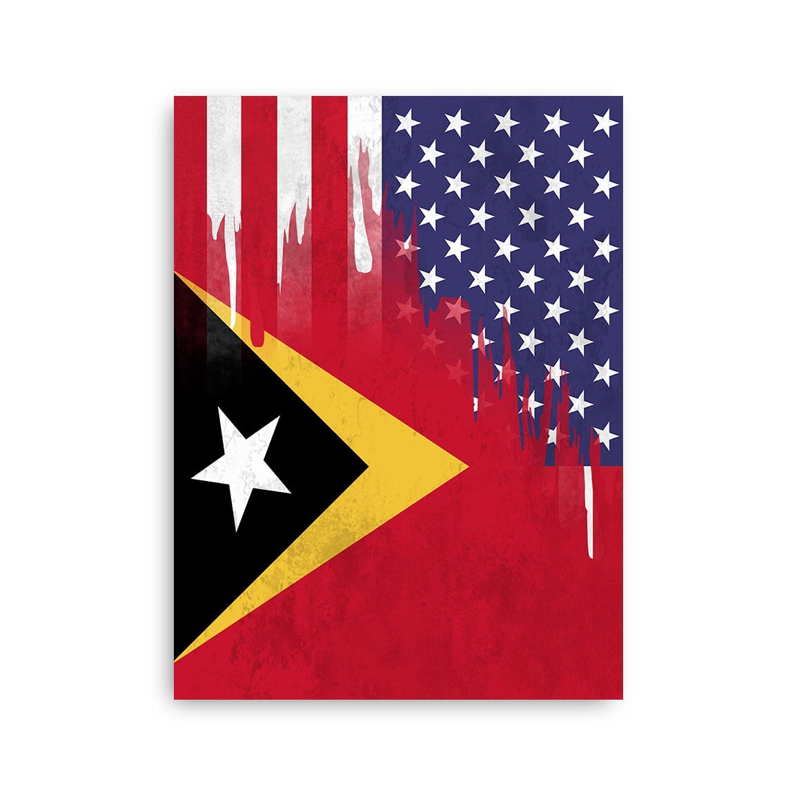 East Timorese American Flag Wall Art Friendship USA East Timor Roots ...