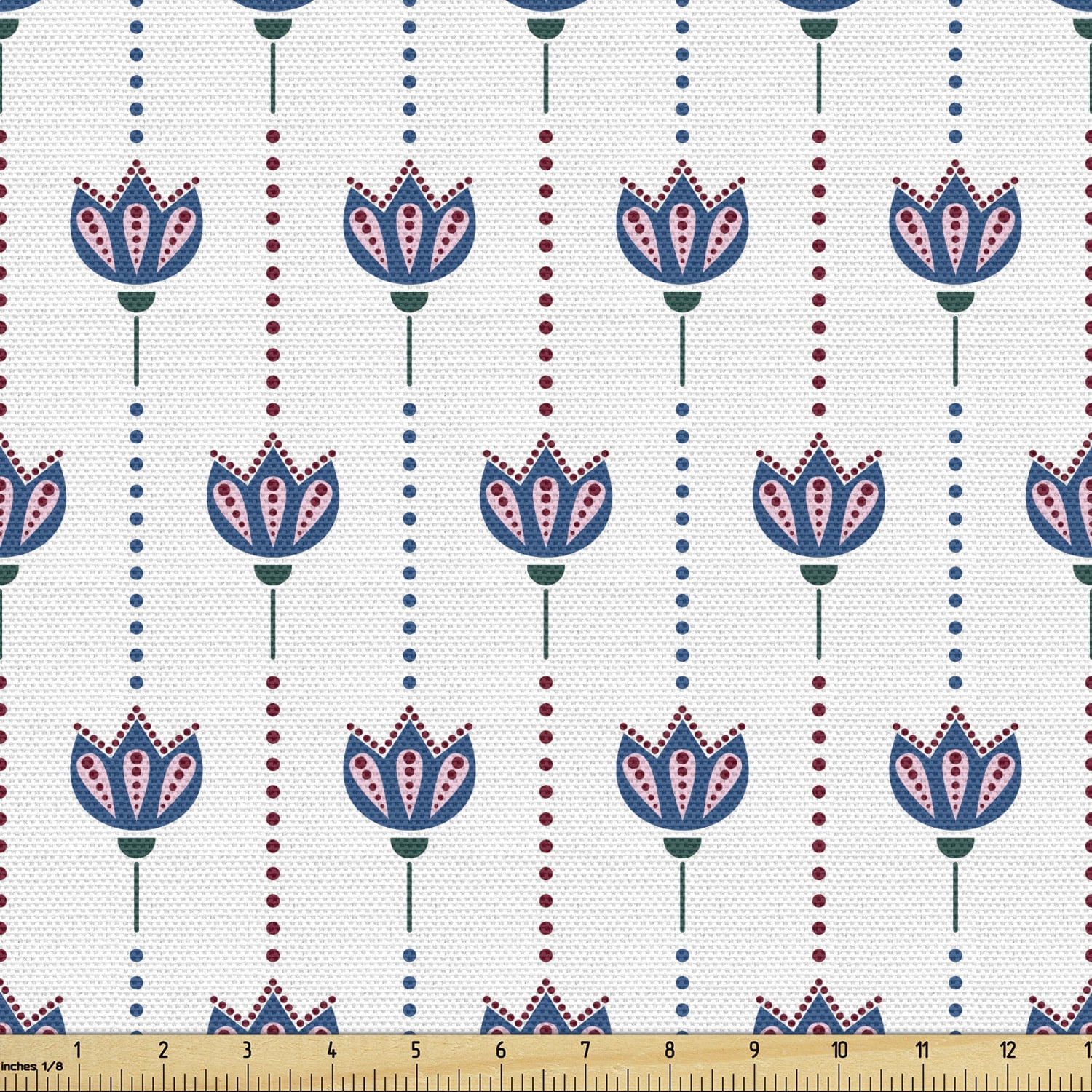 Ambesonne Eastern Fabric by the Yard Upholstery, Tulip Flowers, 2 Yards ...