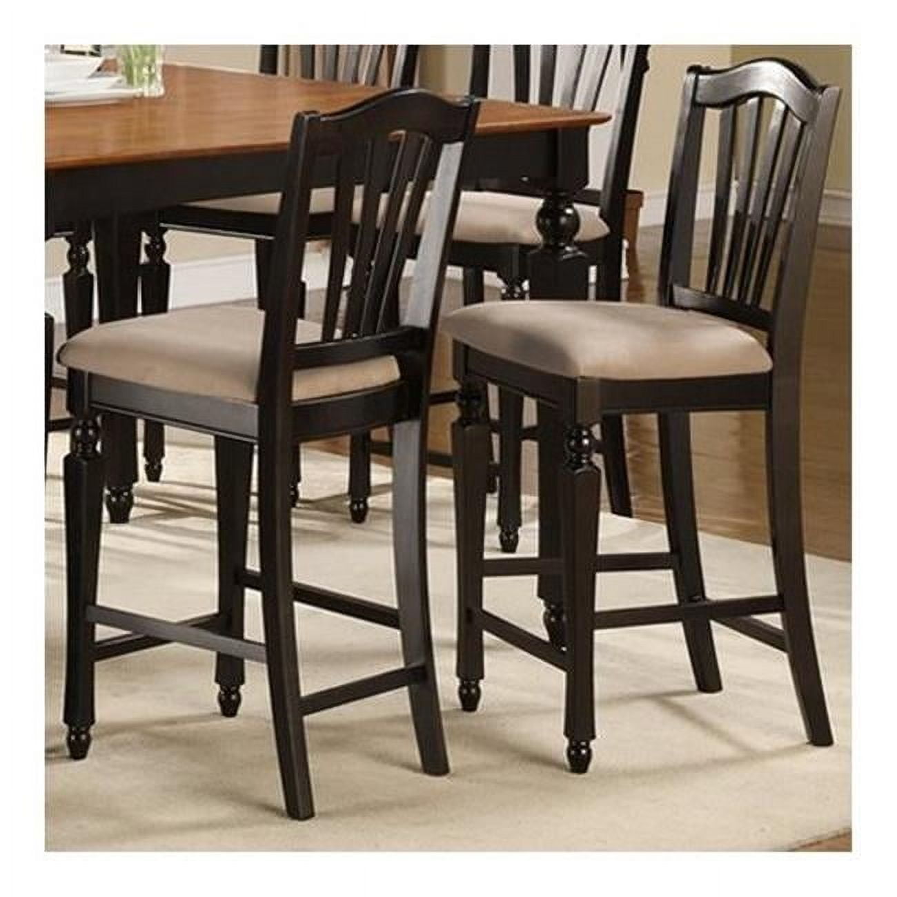 East West CC-BLK-C Chelsea Stools with upholstered seat- 24 in. seat ...