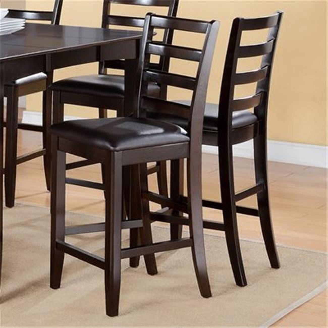 East West Fairwinds Kitchen Stools with Wood Seat and Ladder Back ...