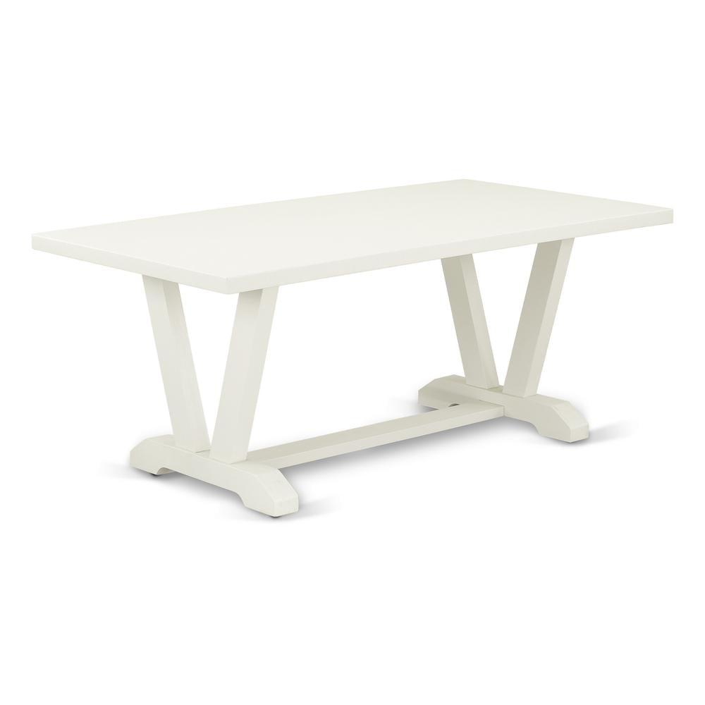 VT027 - Dining Table with Linen White Top and Wirebrushed Linen White ...