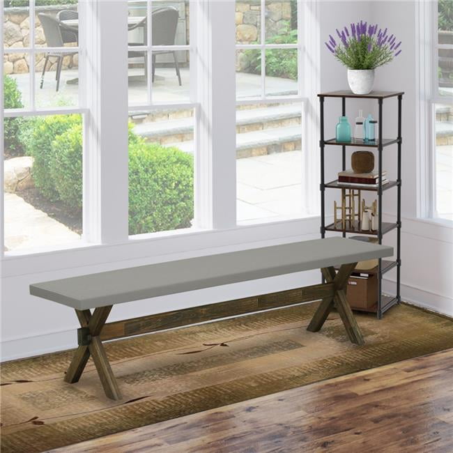 East West Furniture 15 x 72 in. X-Style Dining Bench with Distressed ...