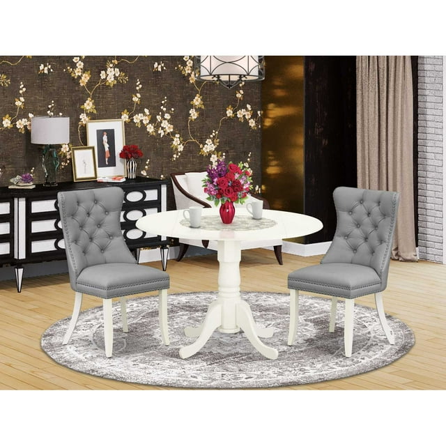 East West Furniture 3 Piece Dinette Set for Small Spaces Consists of a ...