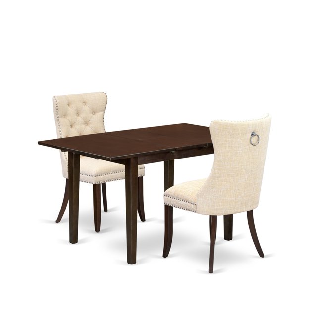 East West Furniture 3 Piece Dining Table Set Contains a Rectangle ...