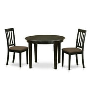 DLWE3-WHI-W 3 PC Dining room set for 2-Kitchen Table and 2 Kitchen ...