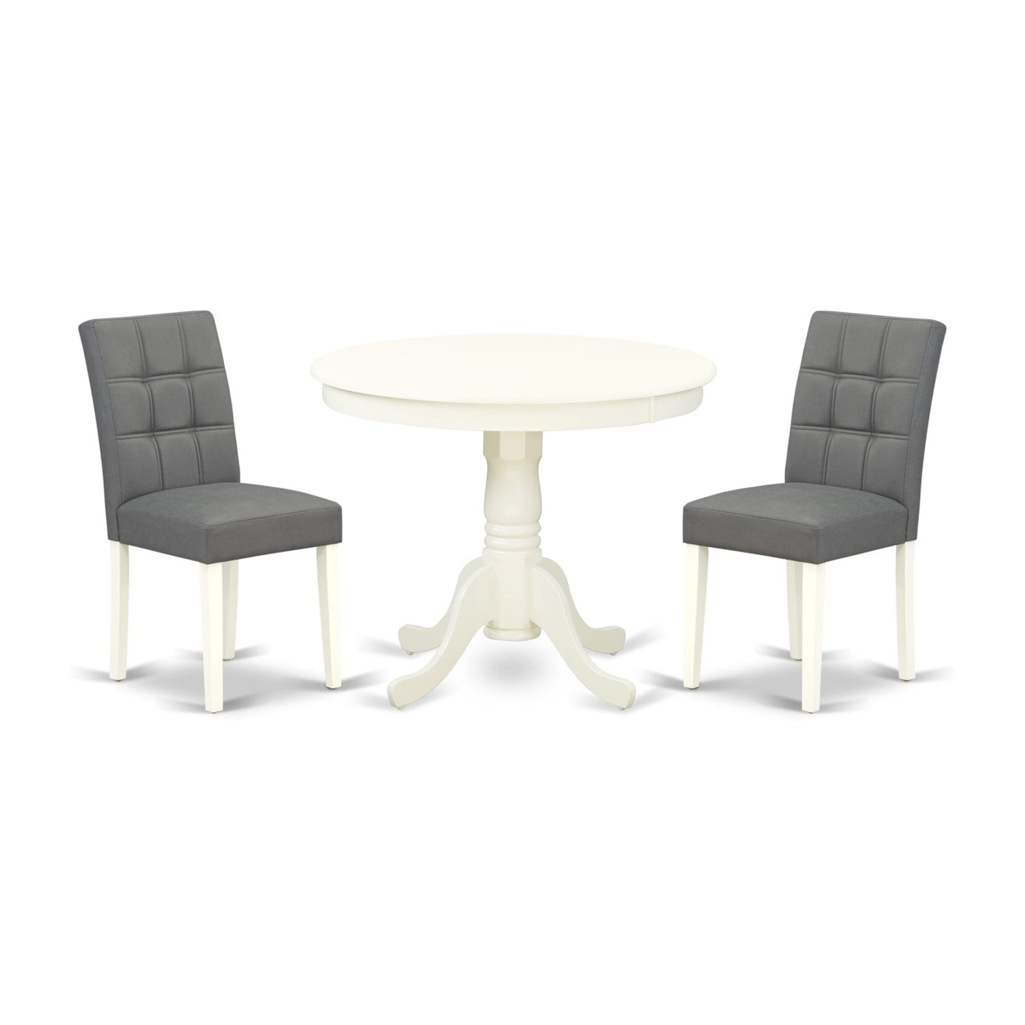 East West Furniture 3 Piece Kitchen Table Set consists A Wooden Table ...