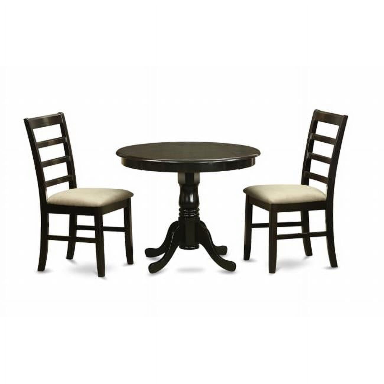 East West Furniture 3 Piece Small Kitchen Table and Chairs Set-Round ...