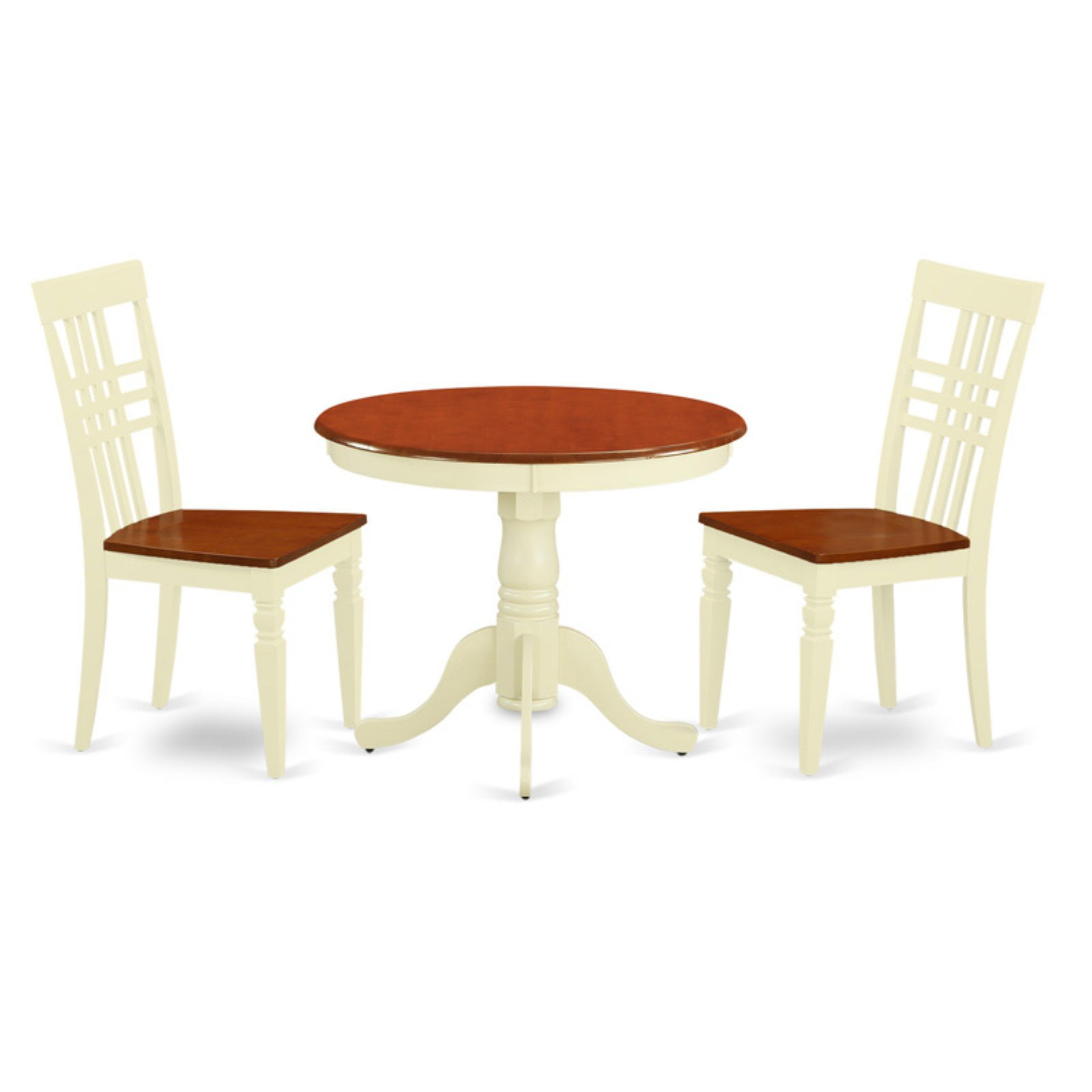 3 Pc Kitchen Table set with a Table and 2 Dining Chairs in Buttermilk ...
