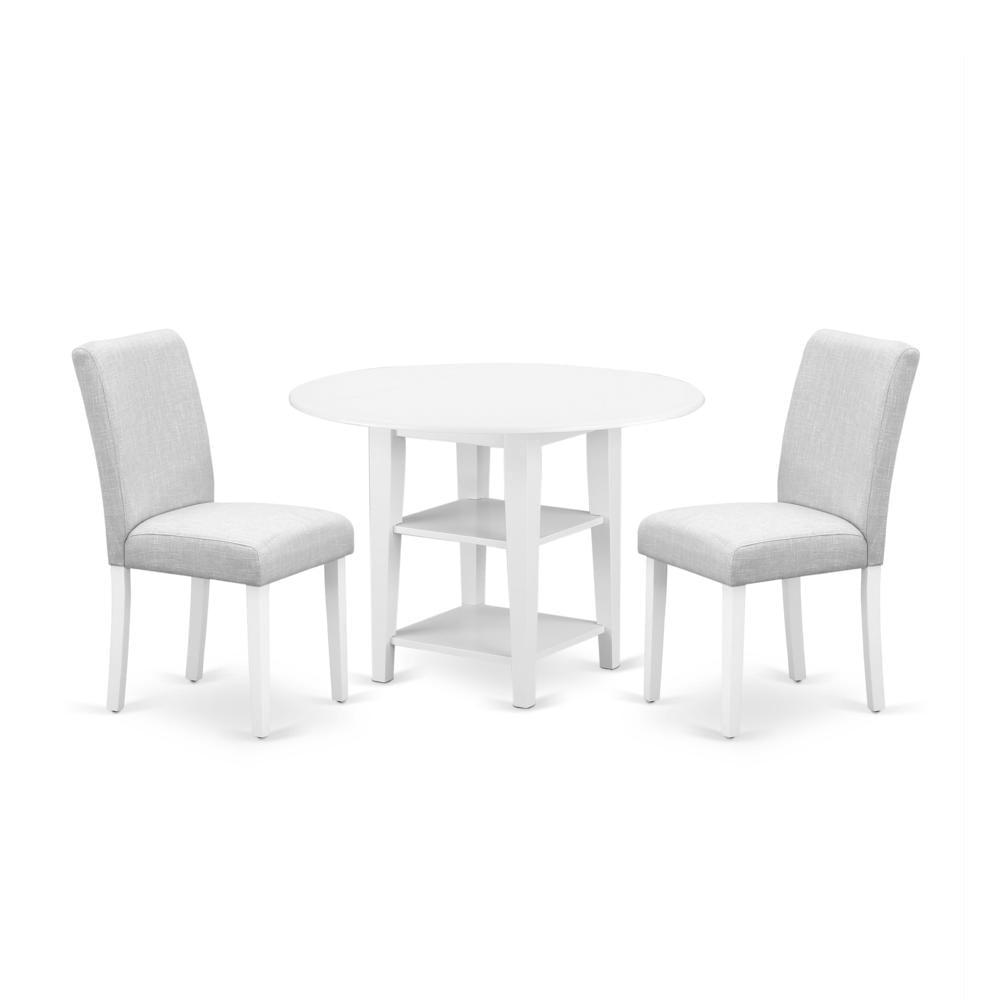 East West Furniture 3Pc Round 20/42 Inch Table With 2 11-Inch Drop ...