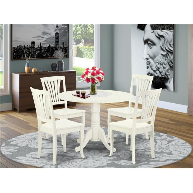 East West Furniture 42 in. Dublin Round Table with Two 9 in. Drop ...