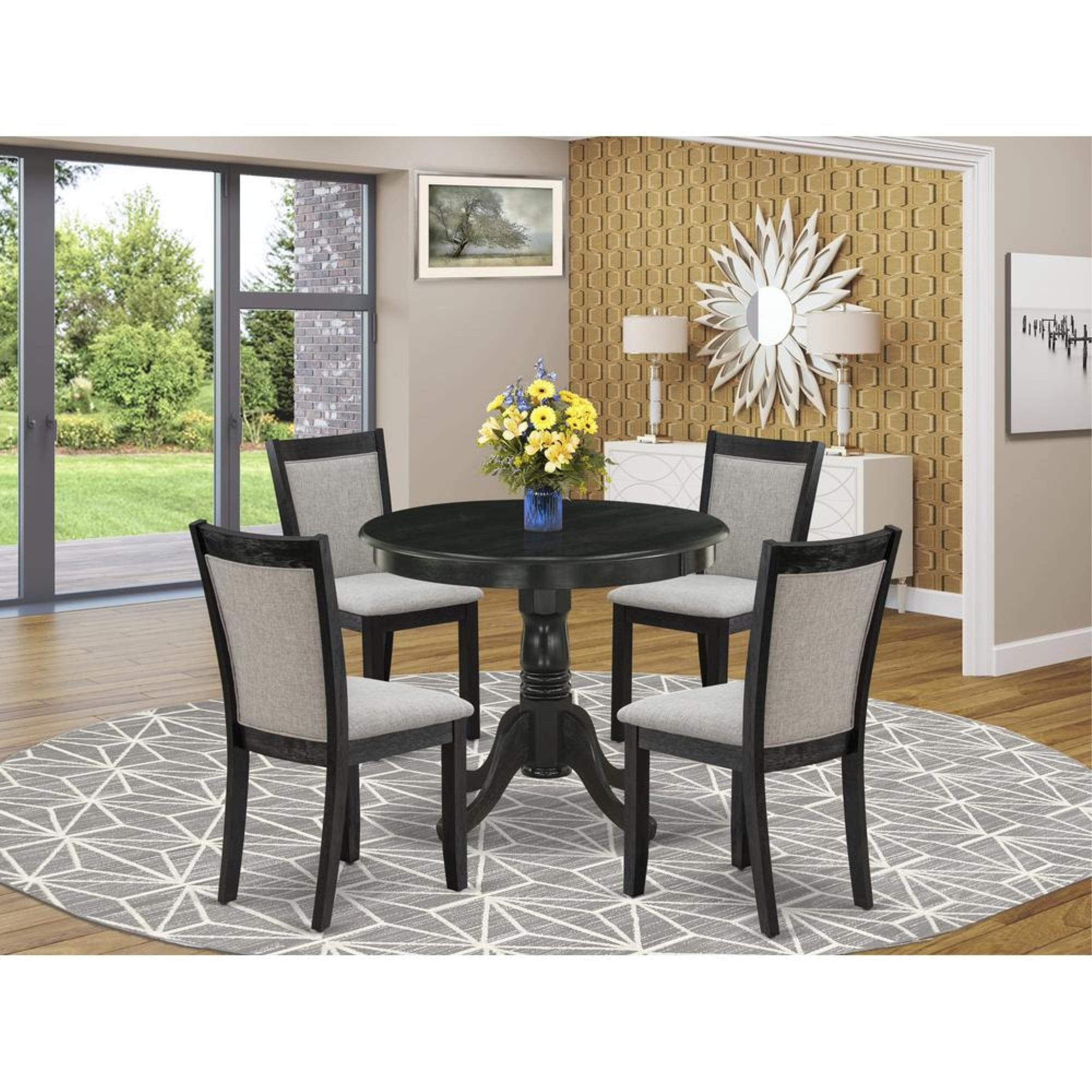 East West Furniture 5-Pc Dining Table Set Includes a Modern Dining Room ...