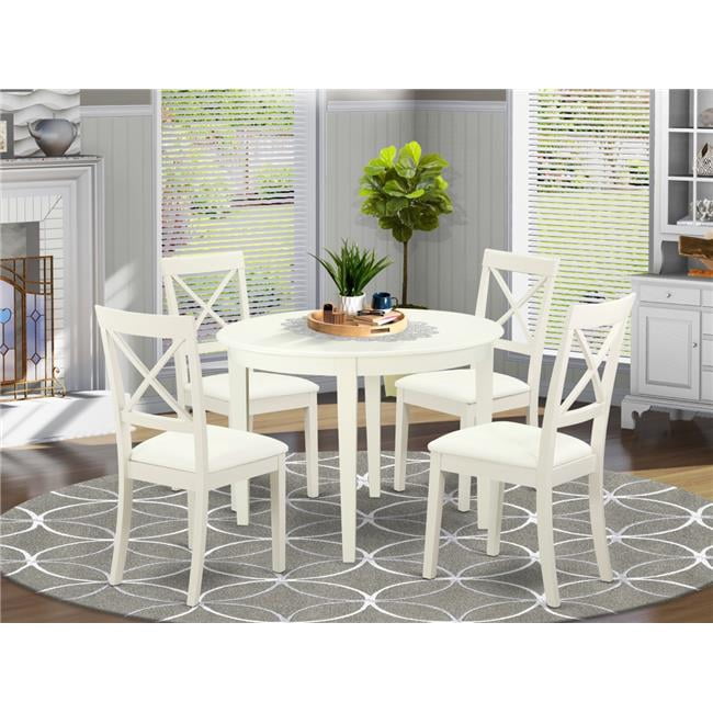East West Furniture 5 Piece Boston Small Kitchen Table Set - Linen ...