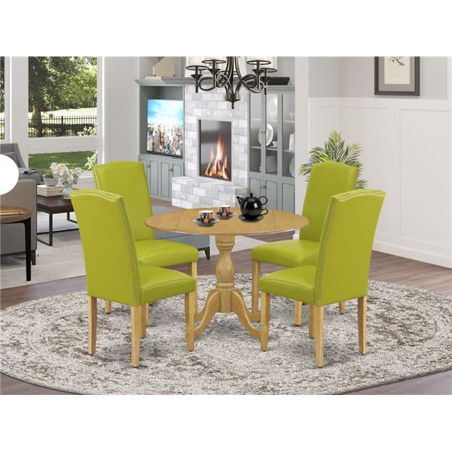 East West Furniture 5 Piece Dublin Modern Dining Table Set - Oak ...
