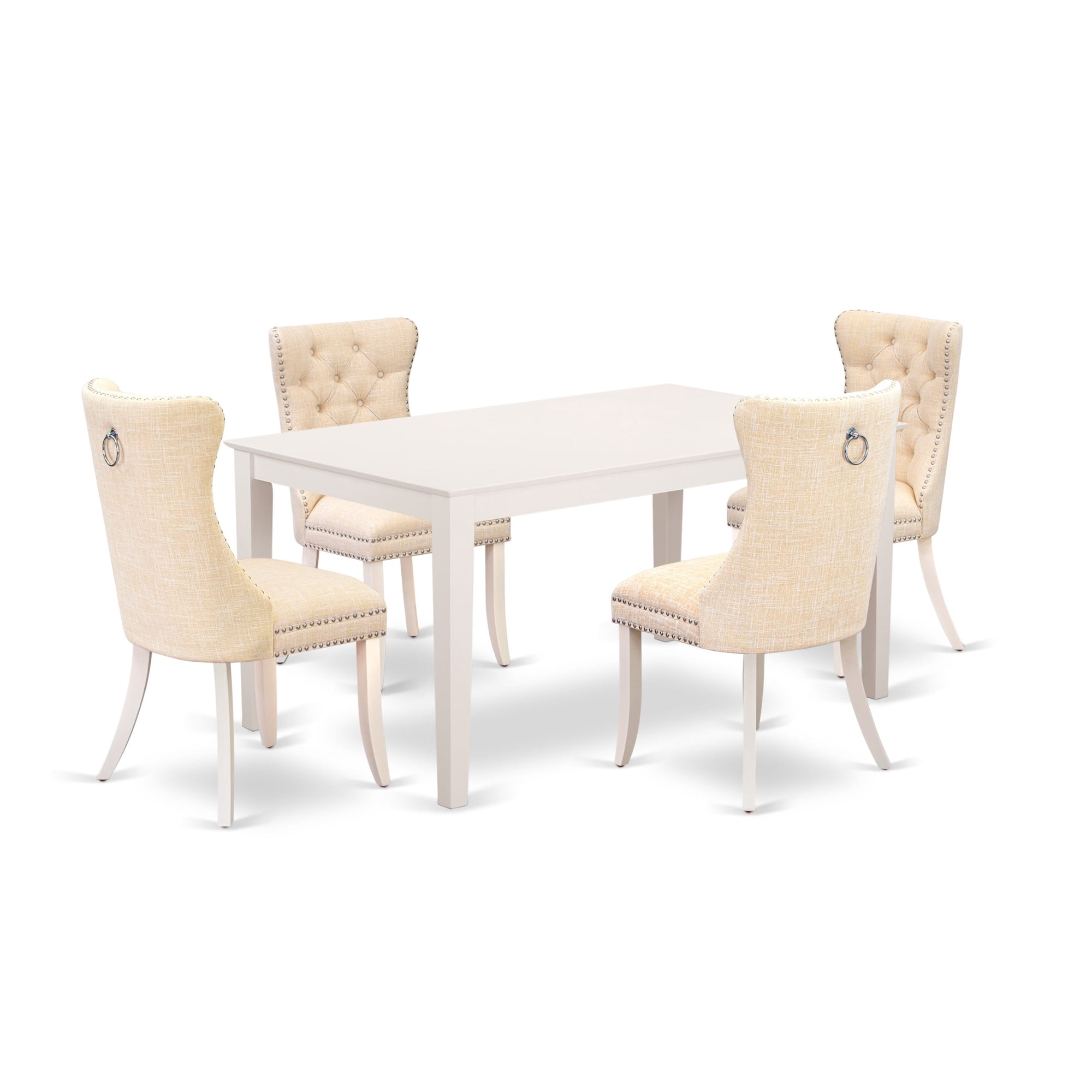 East West Furniture 5 Piece Kitchen Table & Chairs Set Contains a ...