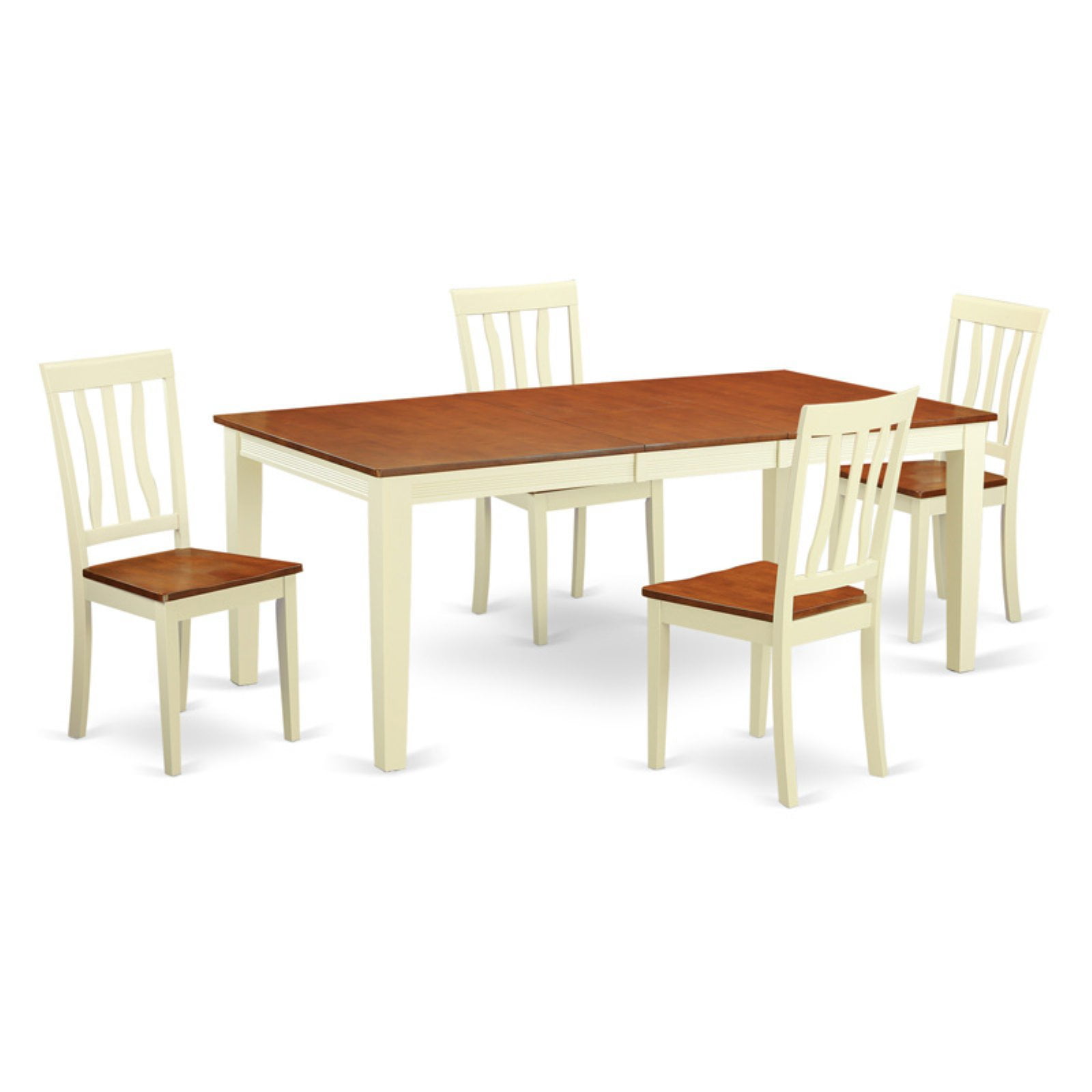 East West Furniture 5 Piece Kitchen Table Set- a Rectangle Dining Table ...