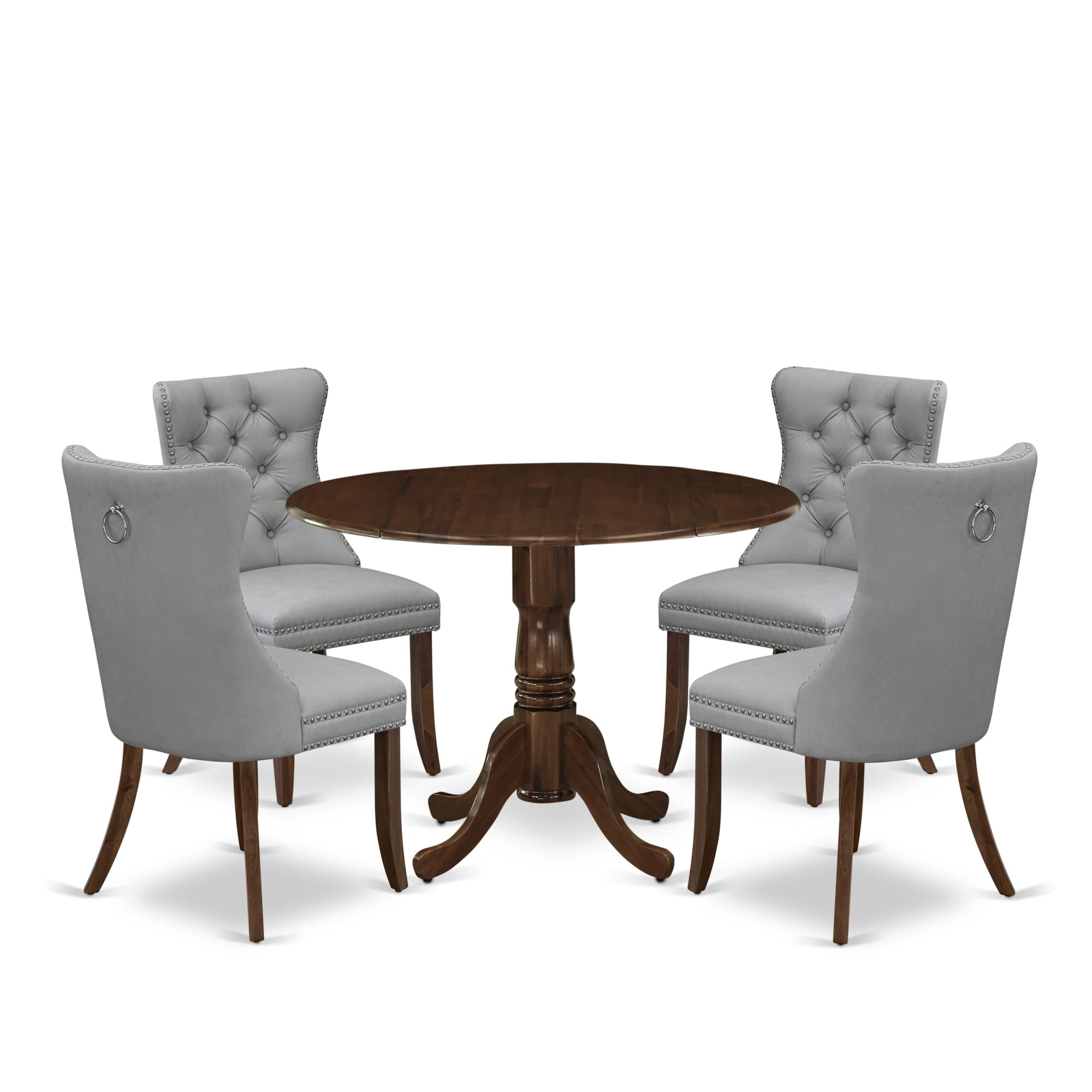 East West Furniture 5 Piece Modern Dining Table Set Consists of a Round ...