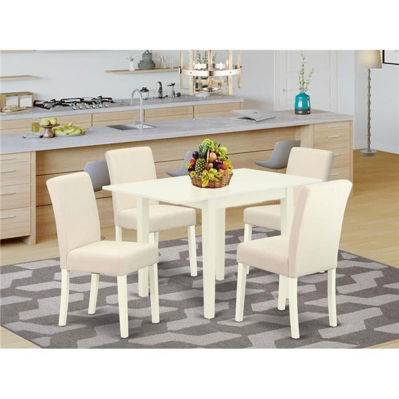 East West Furniture 5 Piece Norden Modern Dining Table Set - Light ...