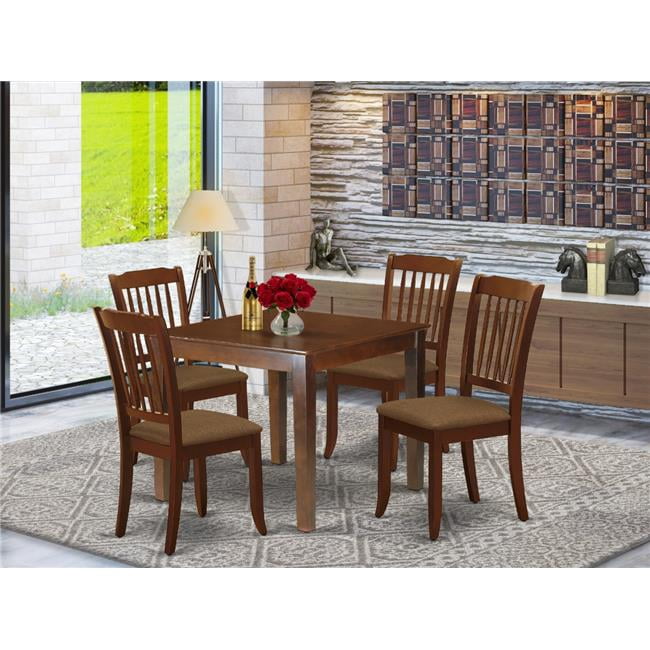 East West Furniture 5 Piece Oxford Dining Set - Mahogany - Walmart.com