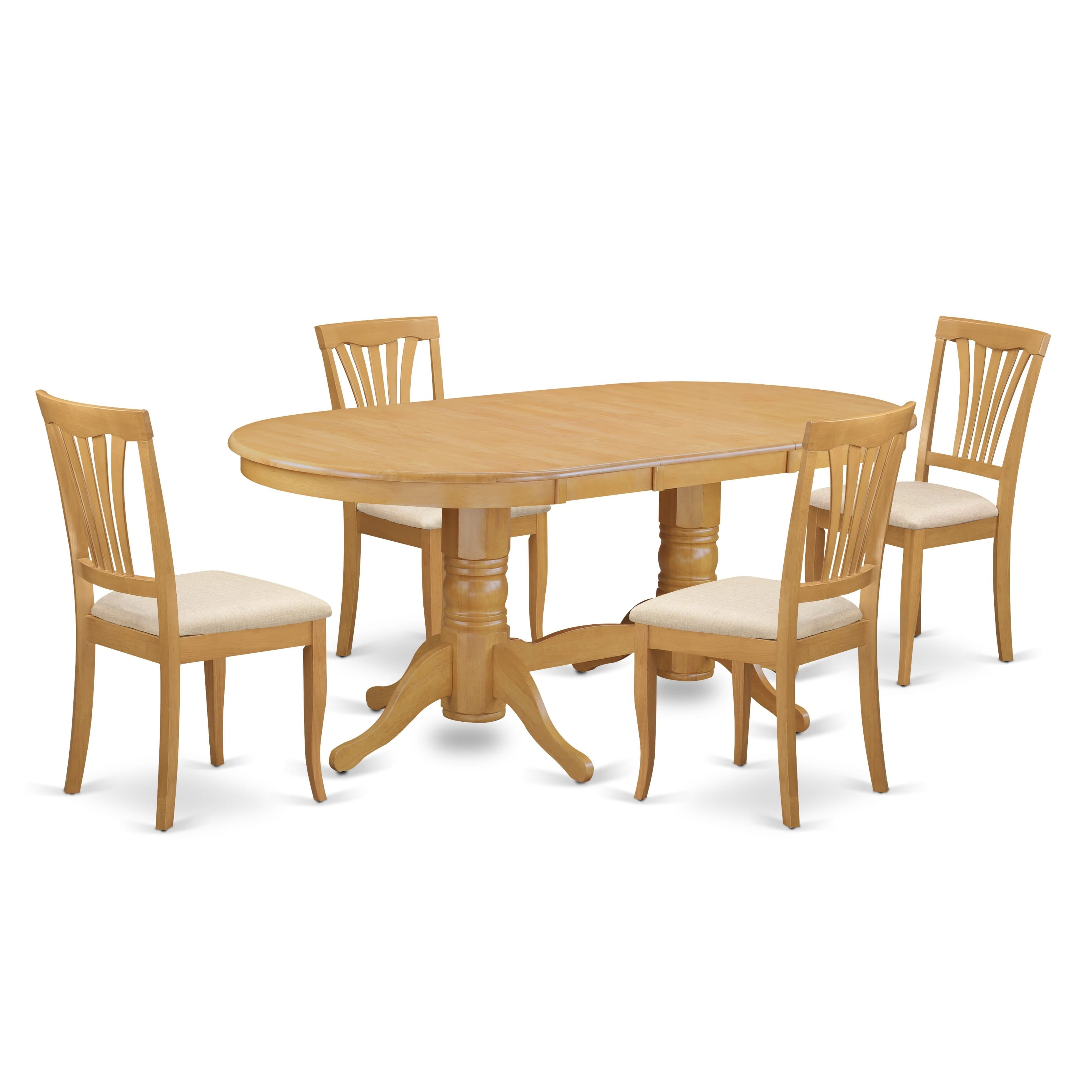 East West Furniture 5 Piece Table Set for 4 an Oval Kitchen Table and 4 ...