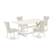 East West Furniture V796FL716-5 5 Piece Dinette Set Includes a ...
