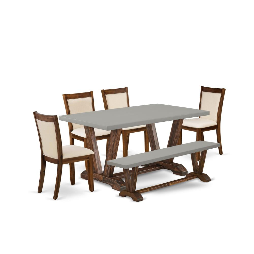 East West Furniture 6-Piece Dining Room Set Contains a Dinning Table ...