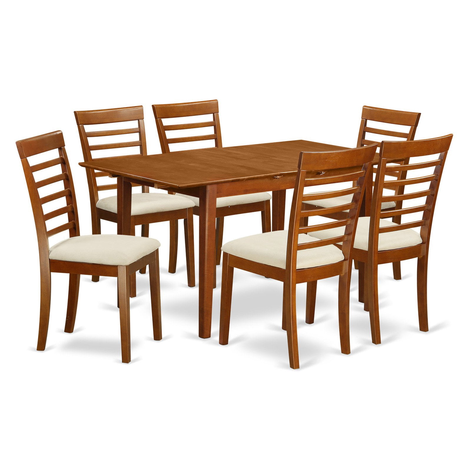 East West Furniture 7 Piece Dining Table Set- A Rectangle Dining Table ...