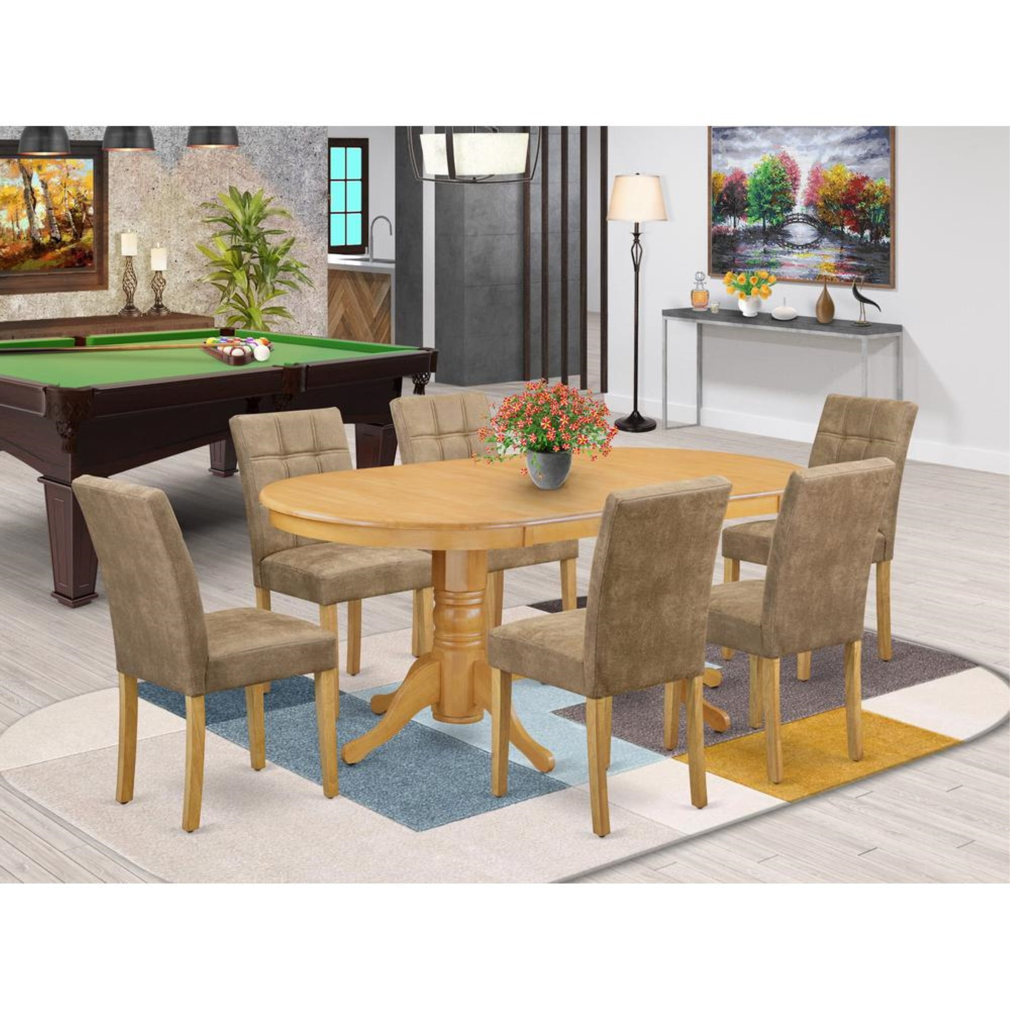 East West Furniture 7 Piece Kitchen Dining Table Set - Walmart.com