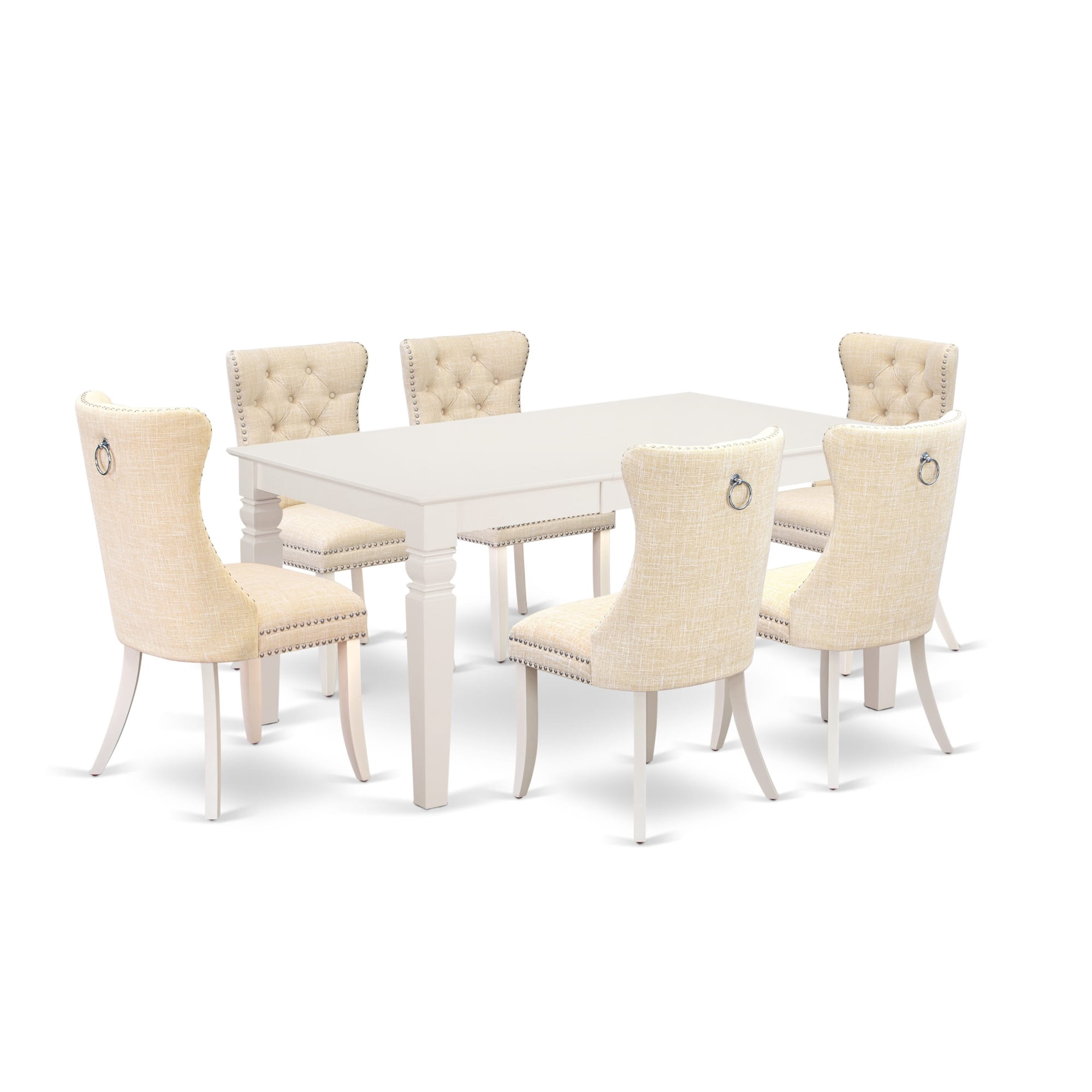 East West Furniture 7 Piece Kitchen Set Consists of a Rectangle Dining ...