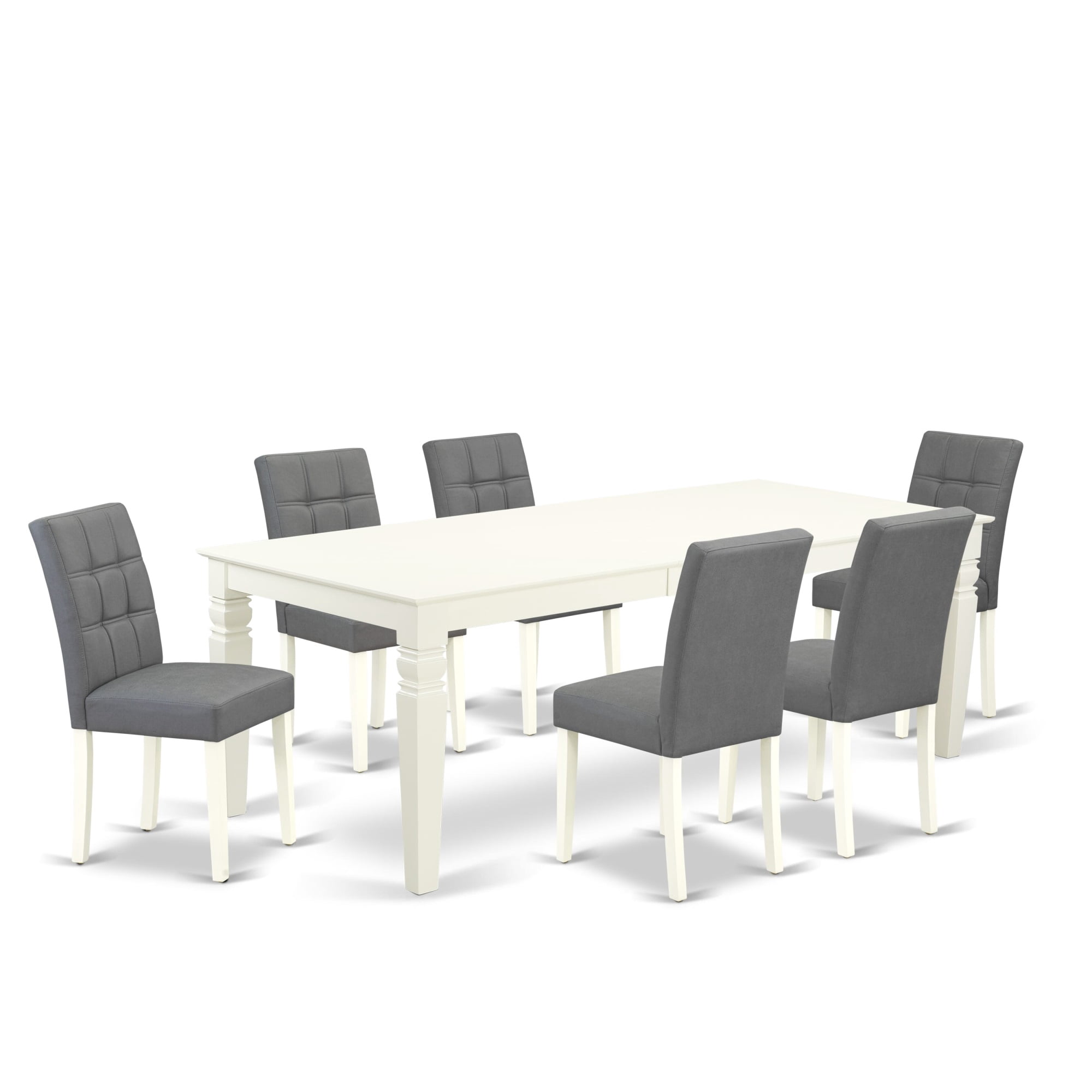 East West Furniture 7 Piece Kitchen Table Set contain A Modern Table ...